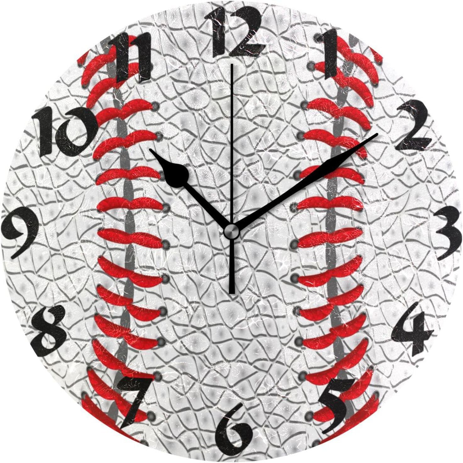 GZHJMY Baseball Lines Wall Clock,Silent Non Ticking 10 Inch Battery ...