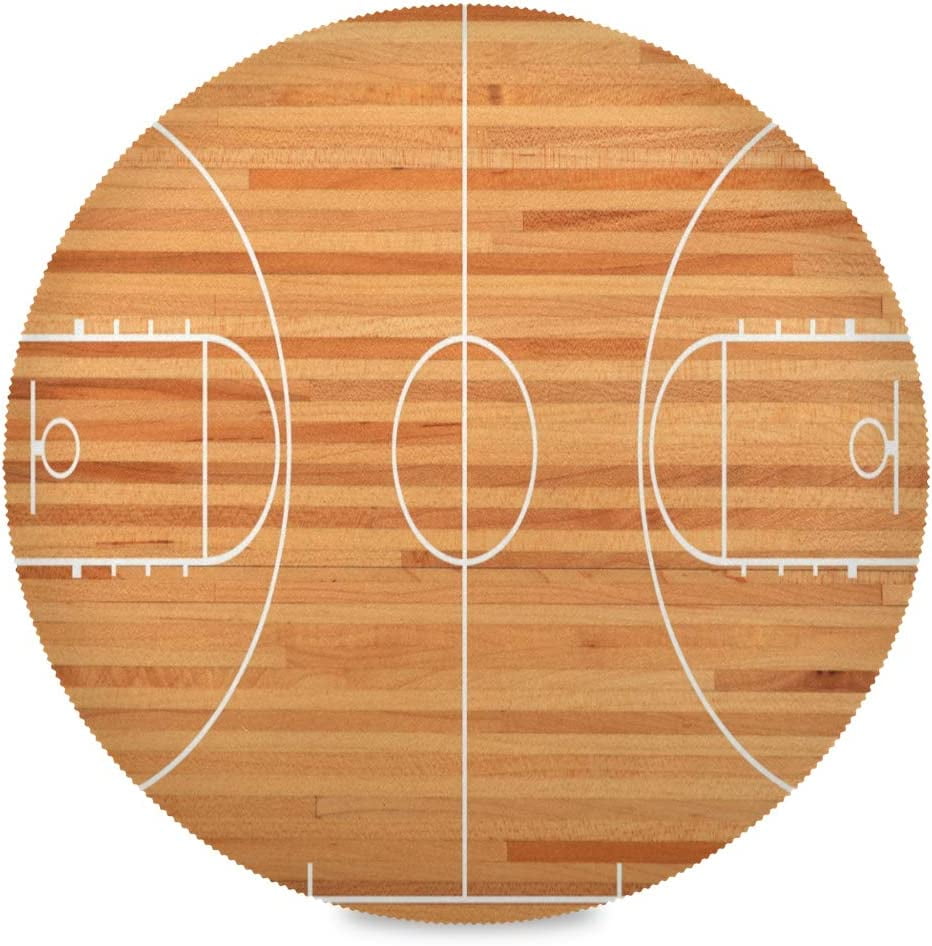 GZHJMY Basketball Court Round Placemats Set of 6- Durable Place Mats ...