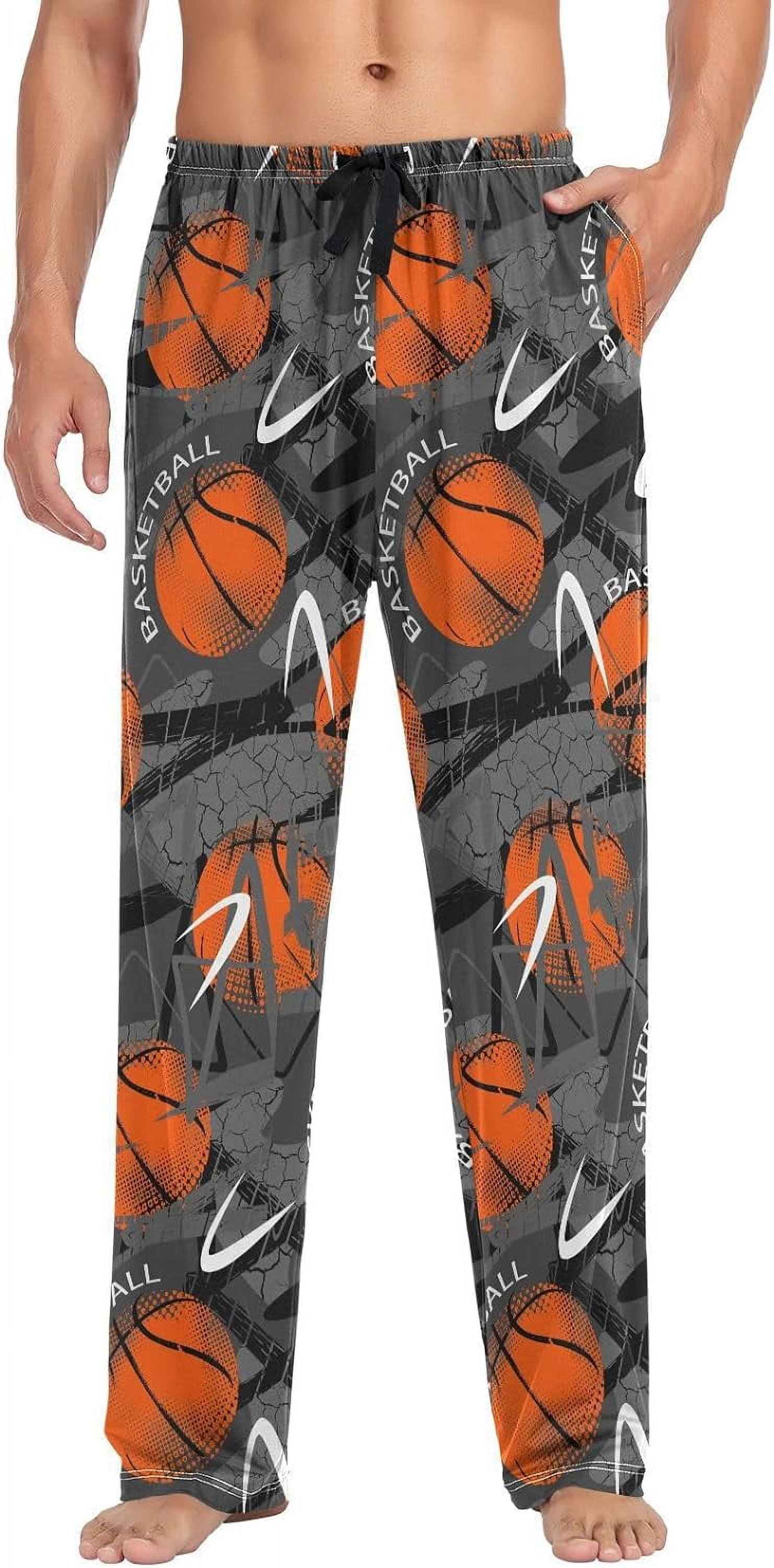 GZHJMY Basketball Pattern Men’s Cotton Pajama Pant – Lounge Pjs Bottom ...
