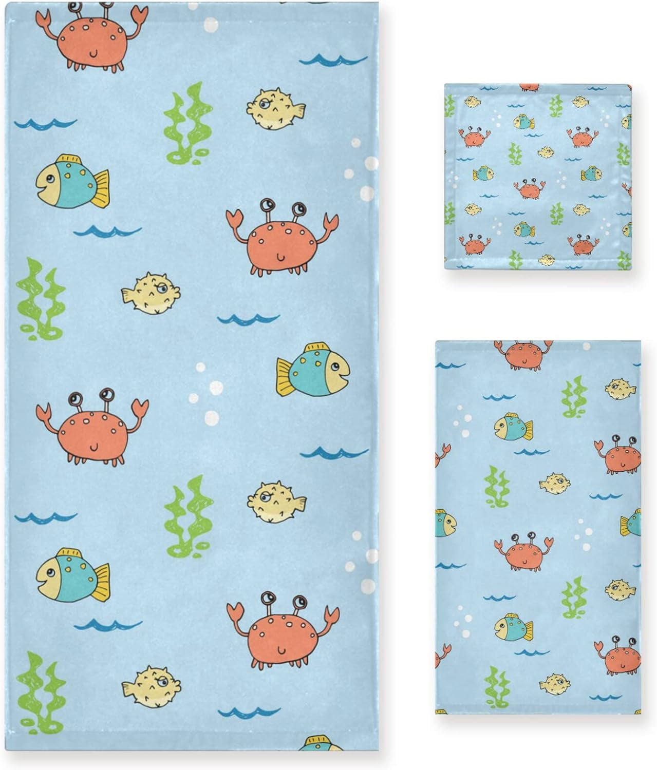 GZHJMY Bath Towel Sets for Bathroom Hand Towels Fingertip Towels Fish ...