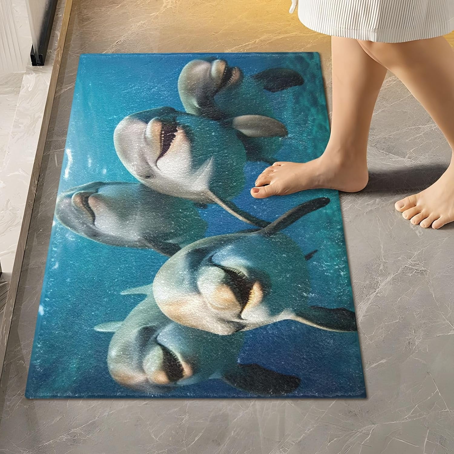 GZHJMY Bathroom Rug Cute Dolphins Soft and Absorbent Bathroom Carpet ...