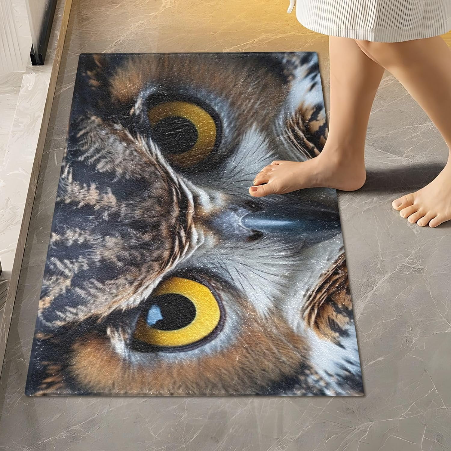 GZHJMY Bathroom Rug Cute Owl Soft and Absorbent Bathroom Carpet Non ...