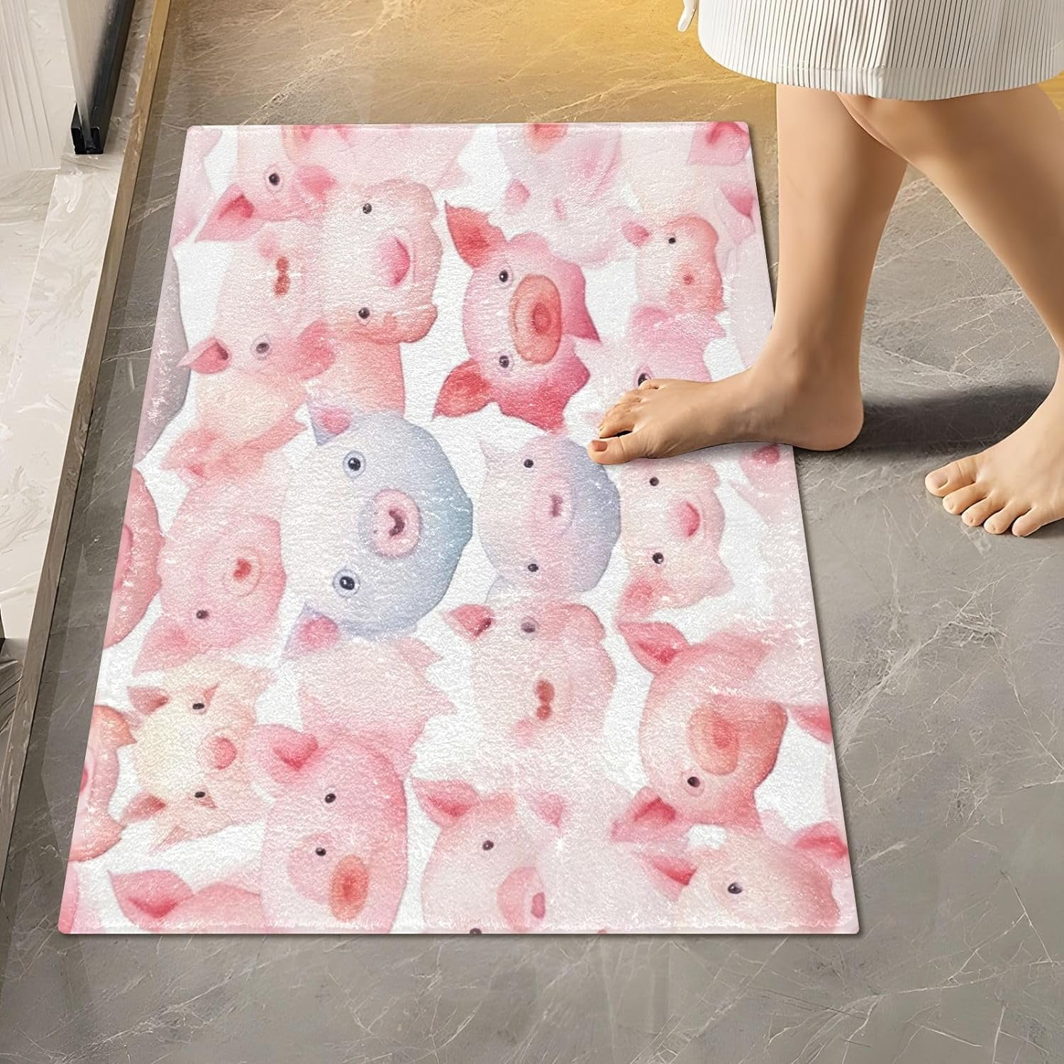 GZHJMY Bathroom Rug Cute Pig Soft and Absorbent Bathroom Carpet Non ...