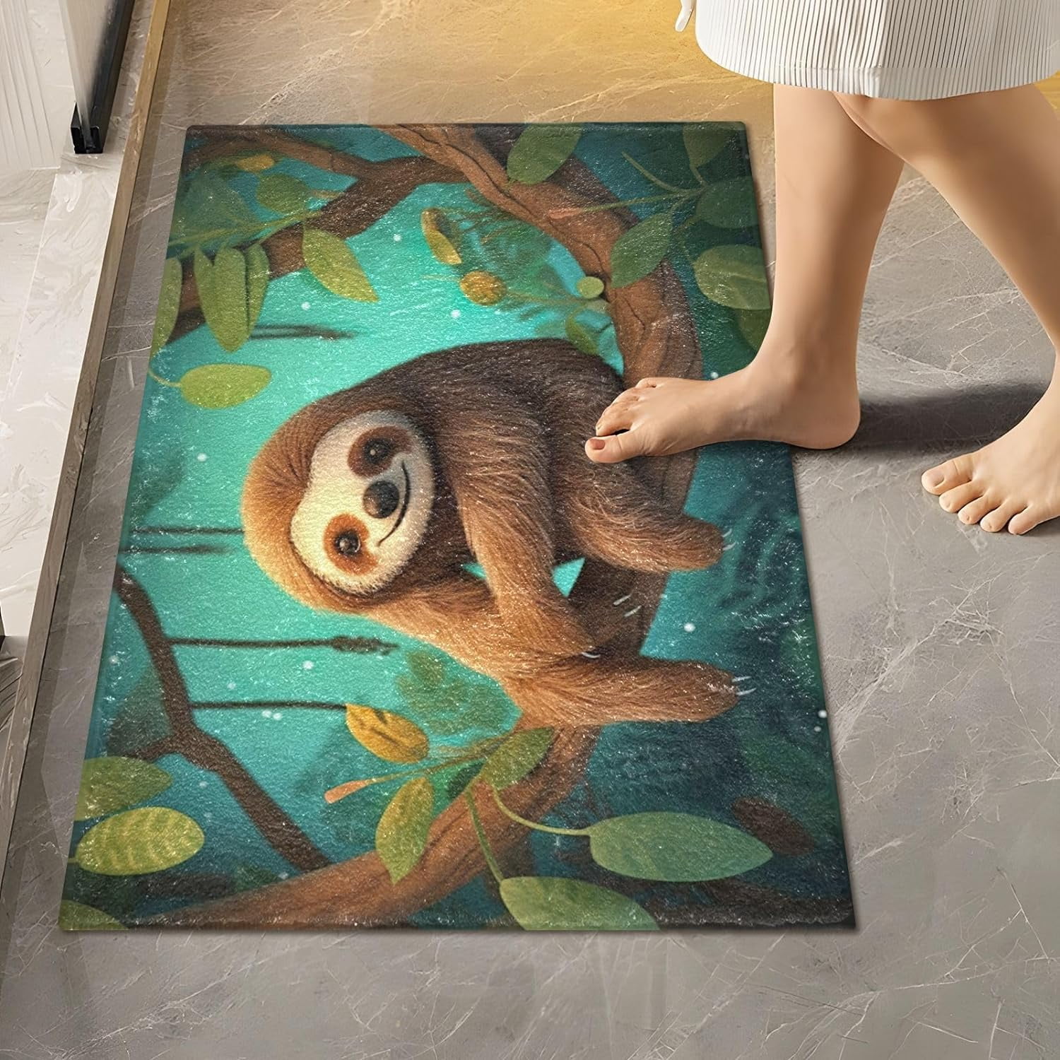 GZHJMY Bathroom Rug Cute Sloth Soft and Absorbent Bathroom Carpet Non ...