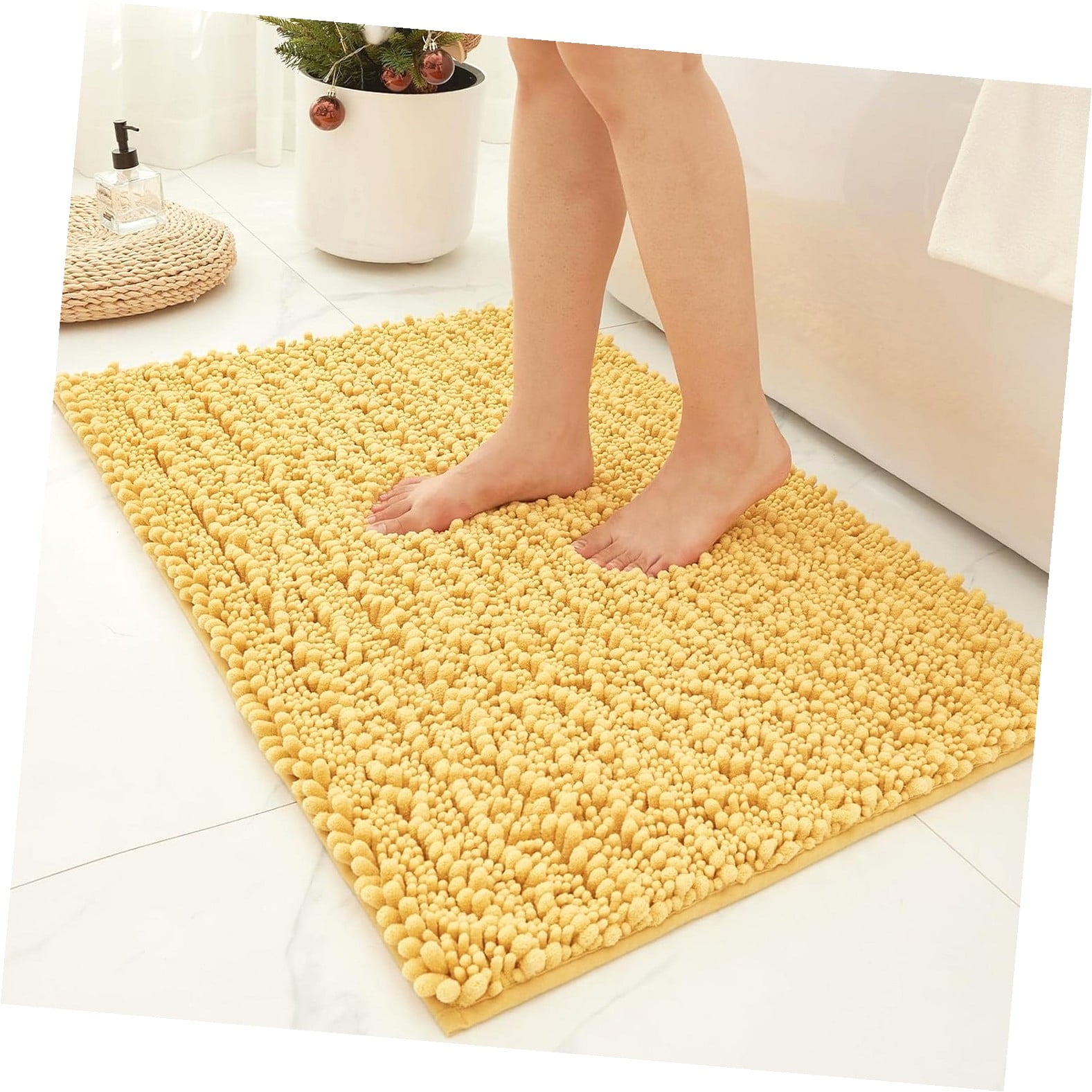 GZHJMY Bathroom Rugs 17x24, Extra Soft Absorbent Chenille Mat, Rubber ...