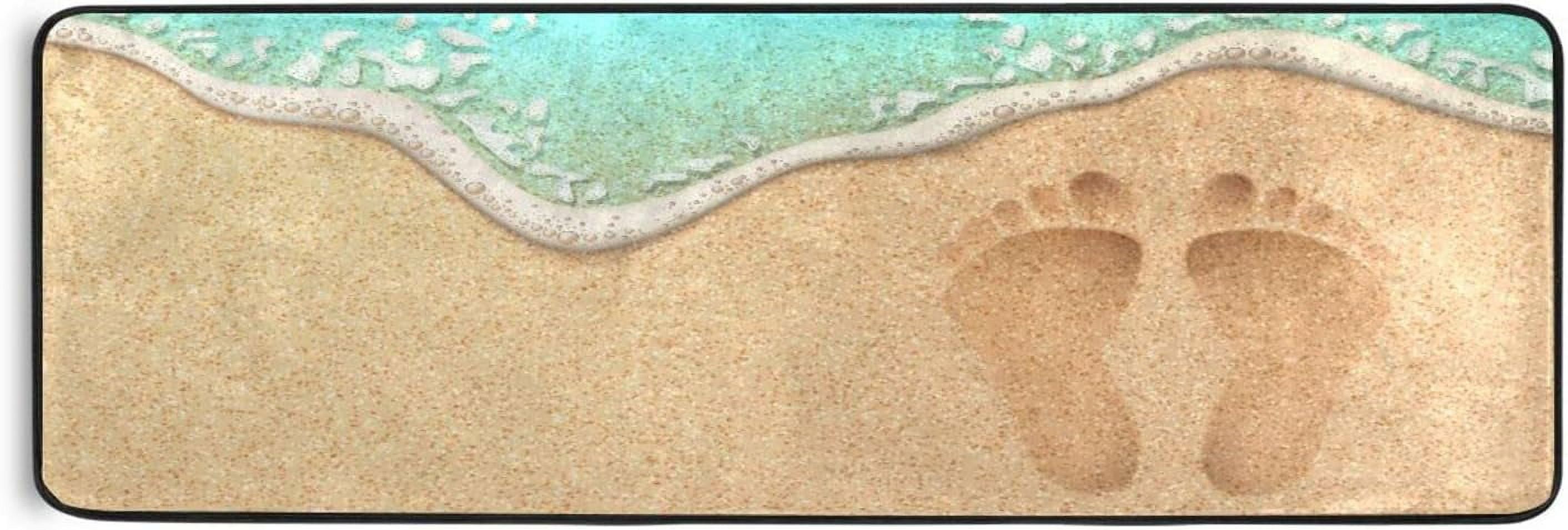GZHJMY Beach Sand Footprint Area Rug - 2' x 6' Washable Runner Rugs ...