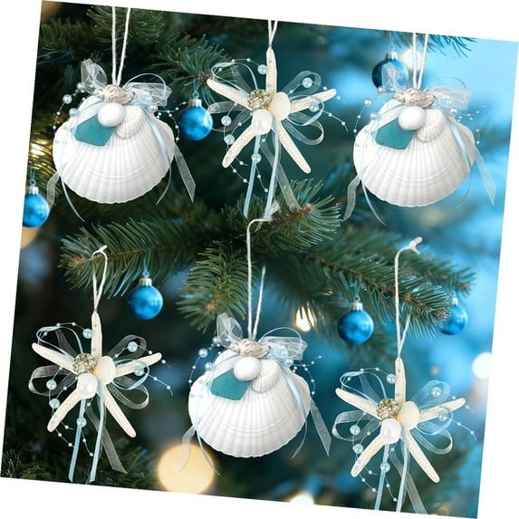 GZHJMY Beach Seashell Starfish Christmas Ornaments 6PCS Sea Shells ...