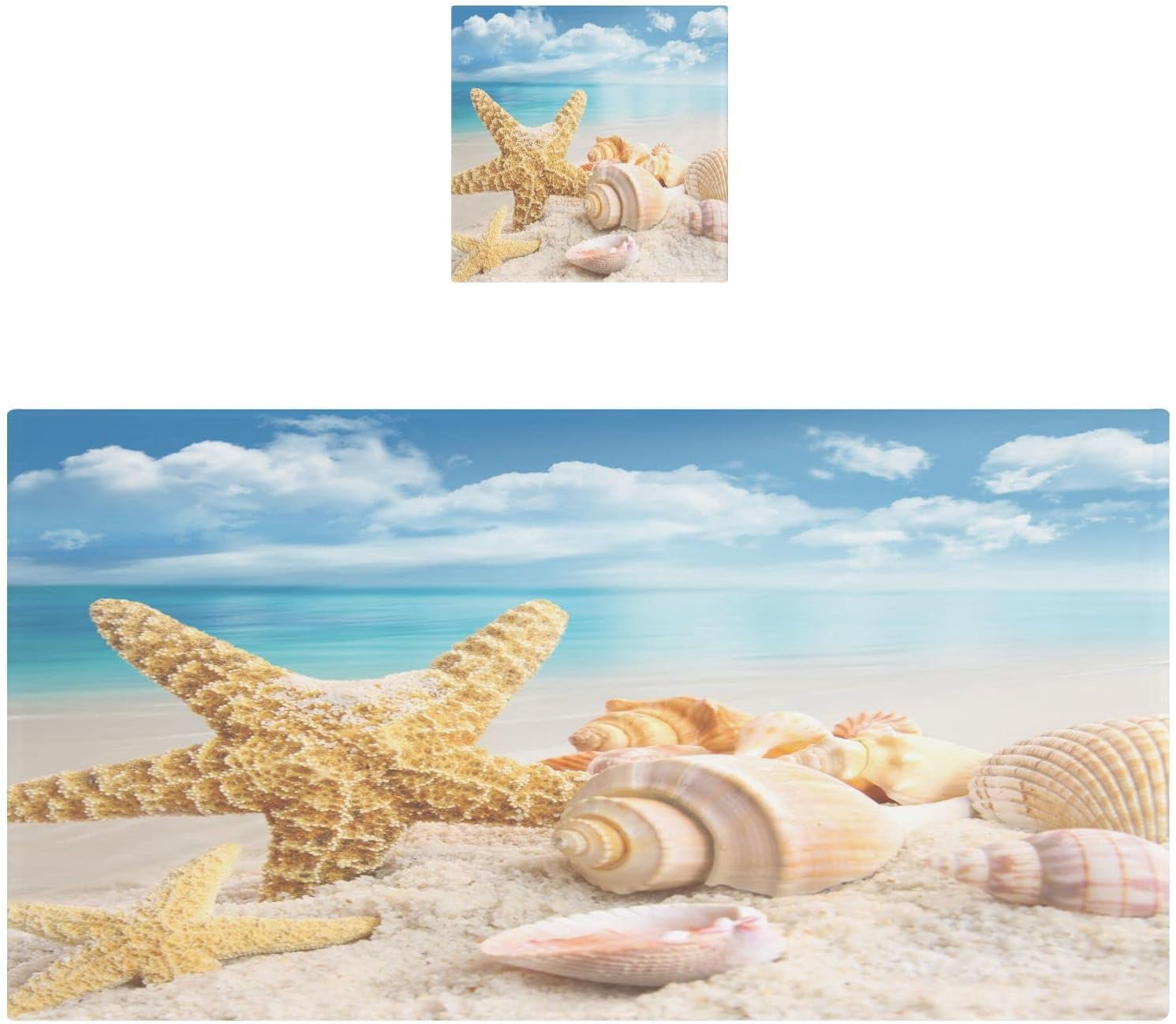 GZHJMY Beach Starfish Seashells Bath Towels Set - 1 Bath Towel 1 ...