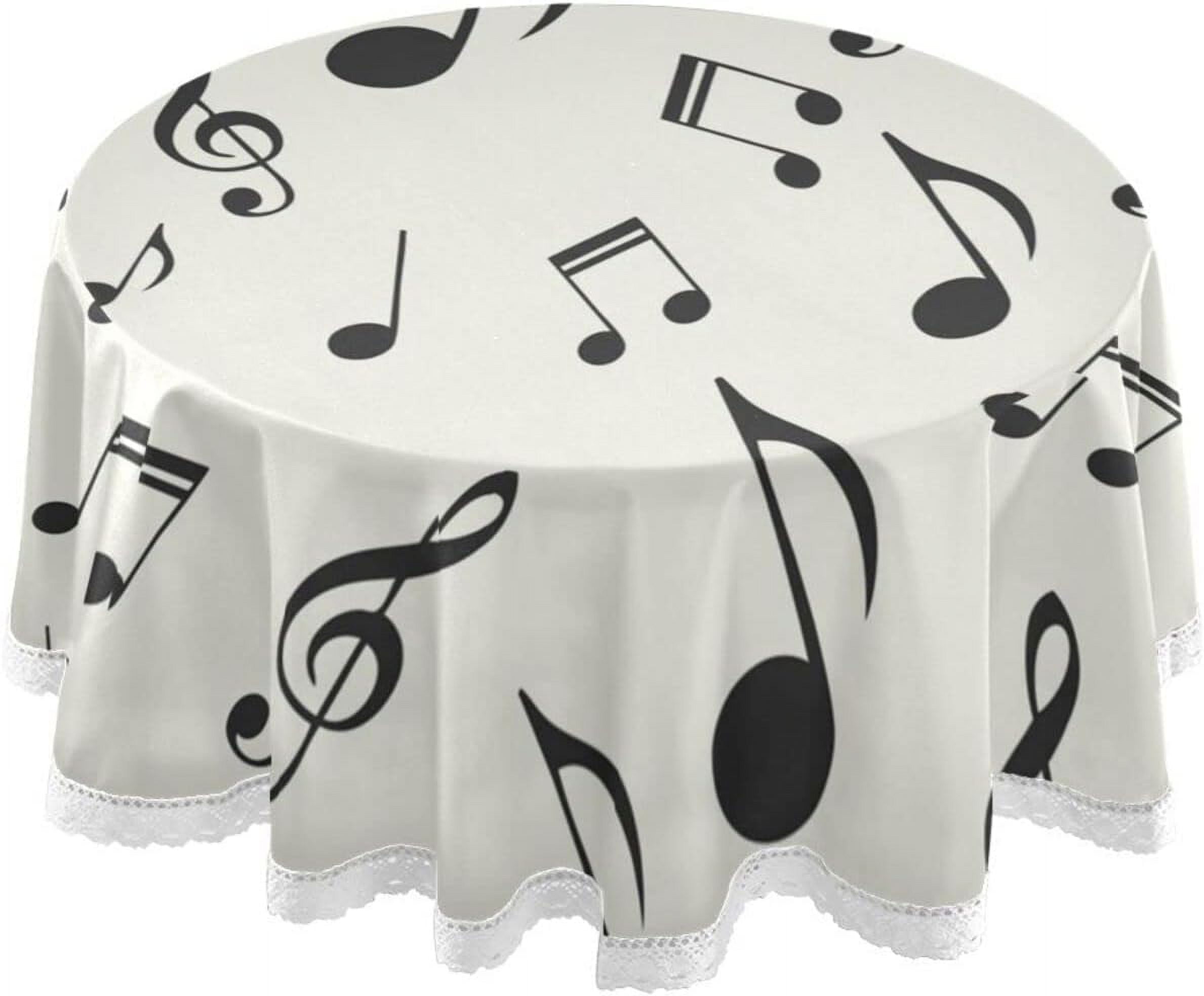 GZHJMY Beating Note Polyester Fiber Round Lace Tablecloth, Delicate ...