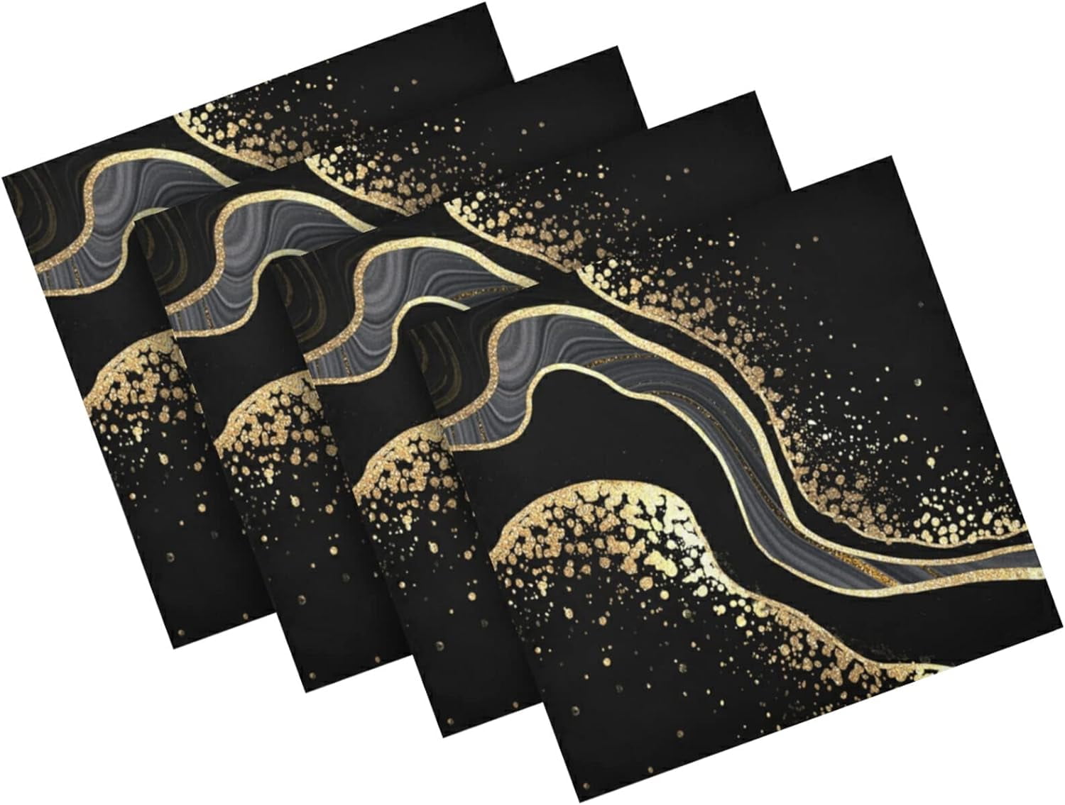 GZHJMY Beautiful Black Marble Cloth Napkins, Set of 4 20 x 20 Inch Soft ...