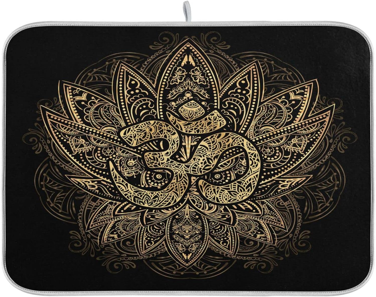 GZHJMY Beautiful Bohemian Vintage Yoga Lotus Absorbent Dish Drying Mat ...