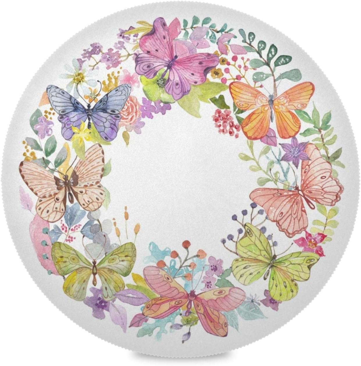 GZHJMY Beautiful Flower Butterfly Round Placemats Set of 4, Kitchen ...