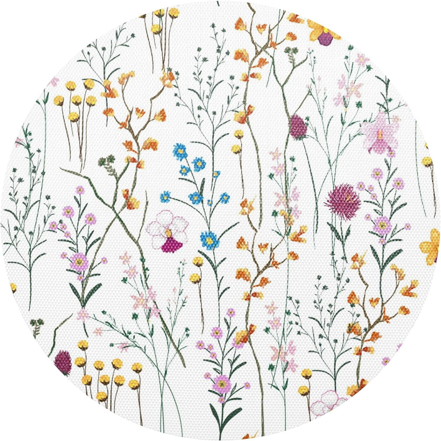 GZHJMY Beautiful Flowers Round Placemats for Dining Table Set of 6 ...