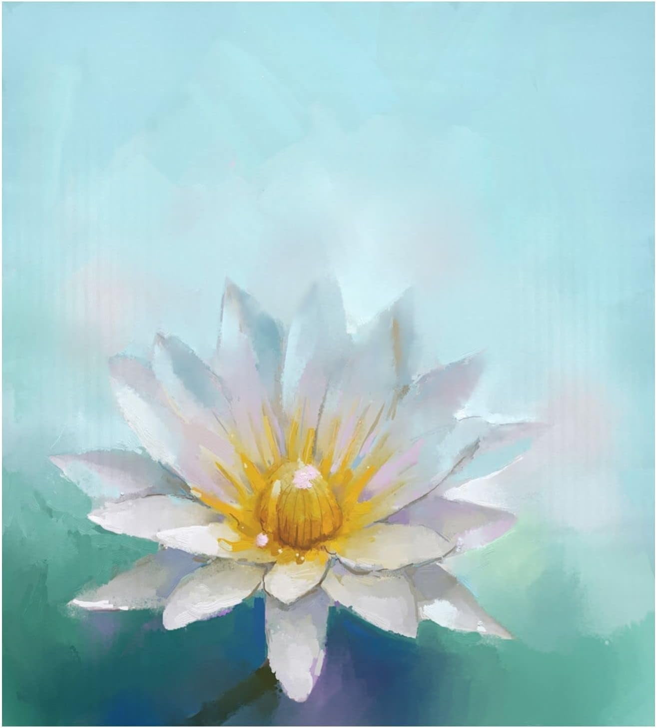 GZHJMY Beautiful Lotus Flower Oil Painting Dishwasher Magnet Cover ...