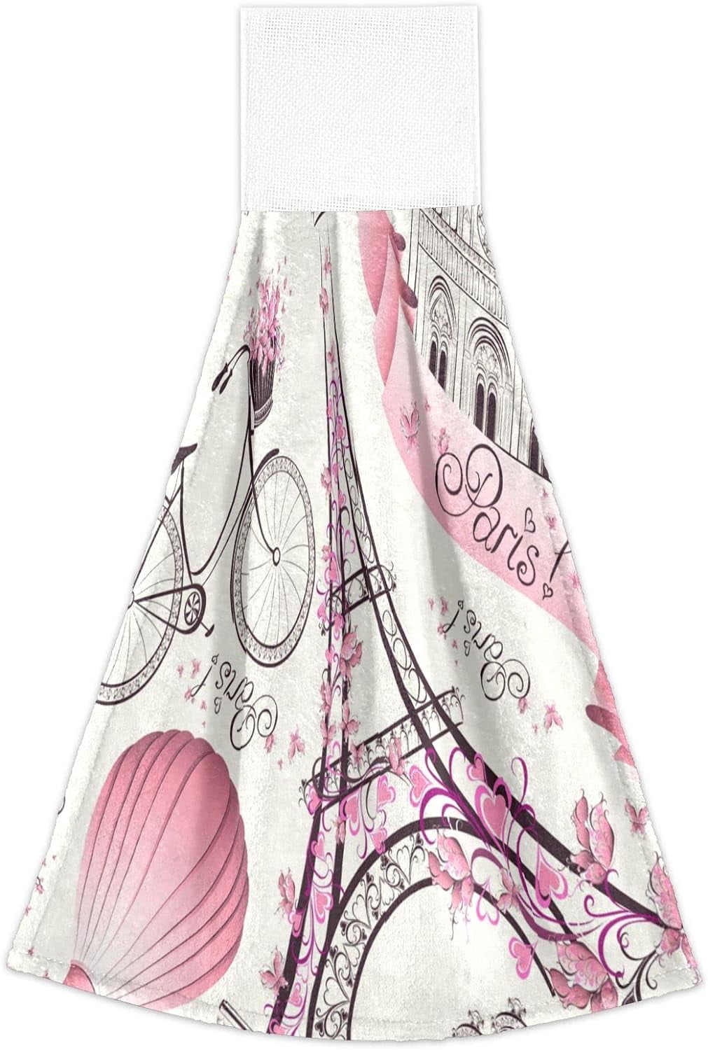 GZHJMY Beautiful Paris Eiffel Tower Bicycle Butterfly Kitchen Towels ...