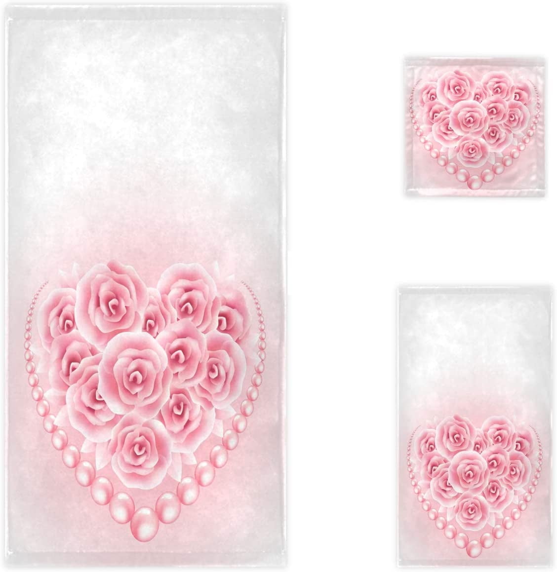 GZHJMY Beautiful Pink Roses Pearl Heart Shape Soft Luxury Decorative ...