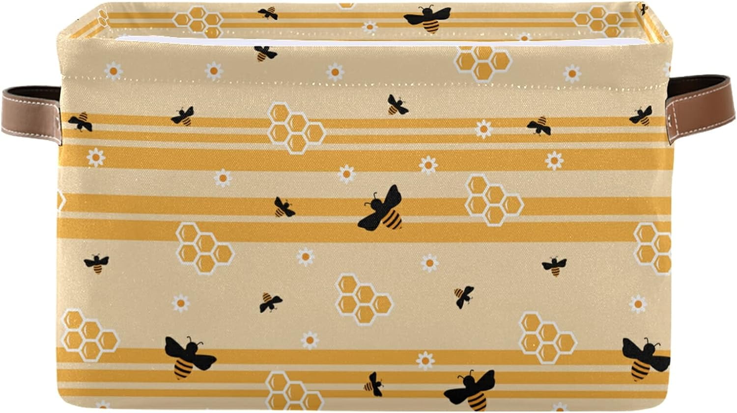 GZHJMY Bees Honeycombs And Sunflowers Storage Bin Collapsible with ...