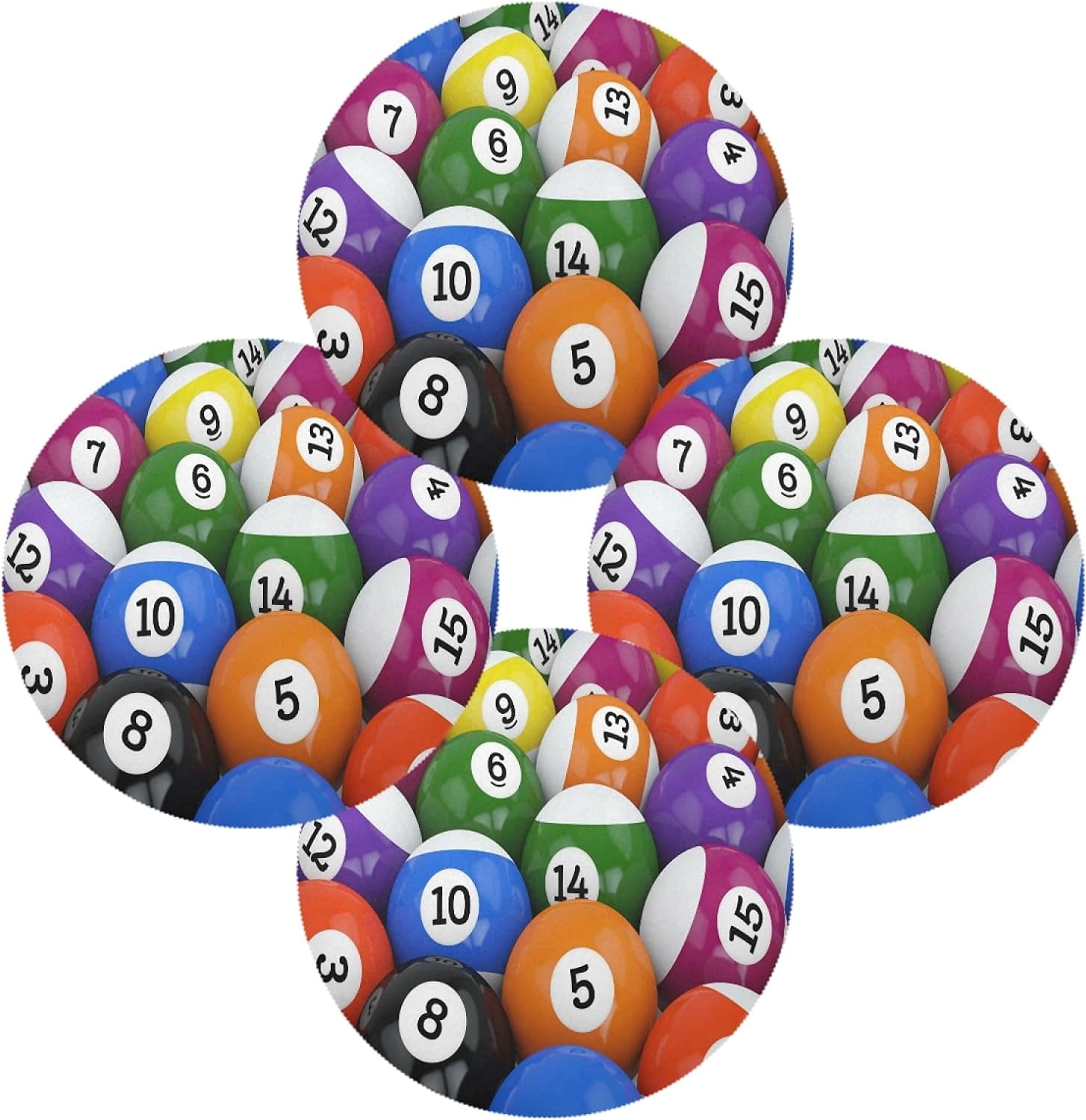 GZHJMY Billiards Pool Ball with Number 15.4 Inch Round Placemats 1 Pack ...