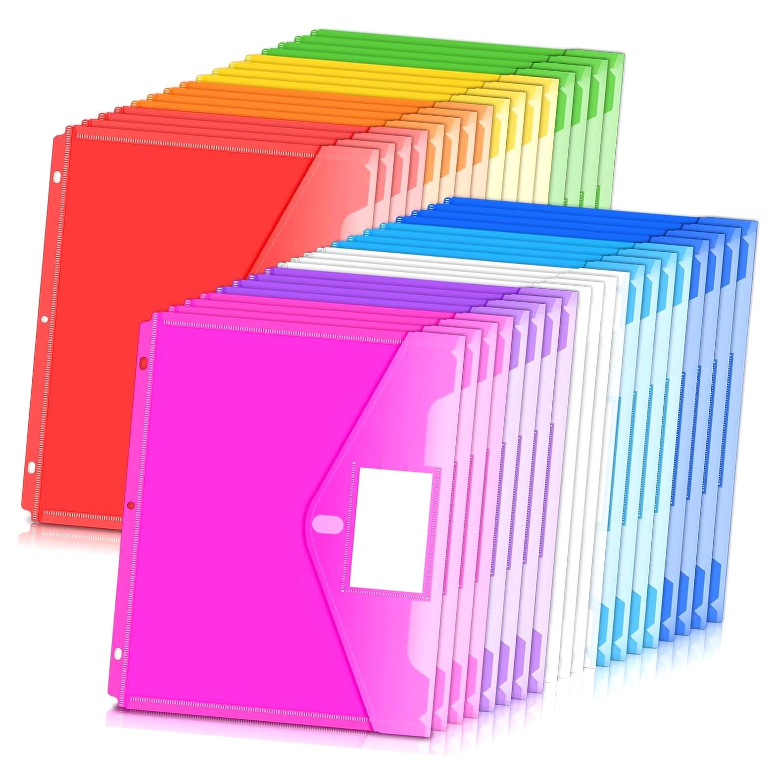 GZHJMY Binder Pocket, 36 Pack Sturdy Binder Pockets Featuring Secure ...