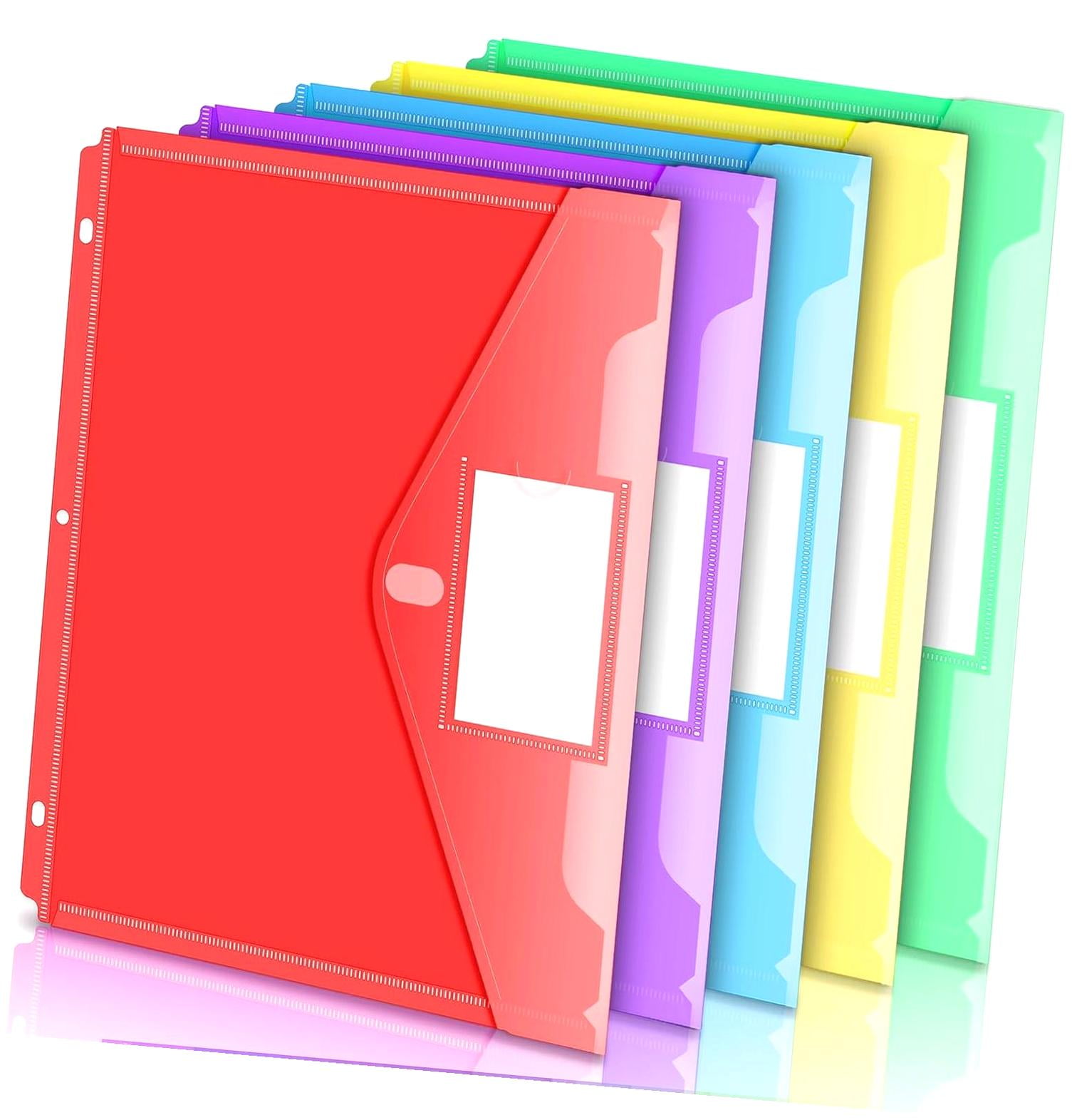 GZHJMY Binder Pocket, 5 Pack Heavy-Duty Binder Pockets with Firm ...