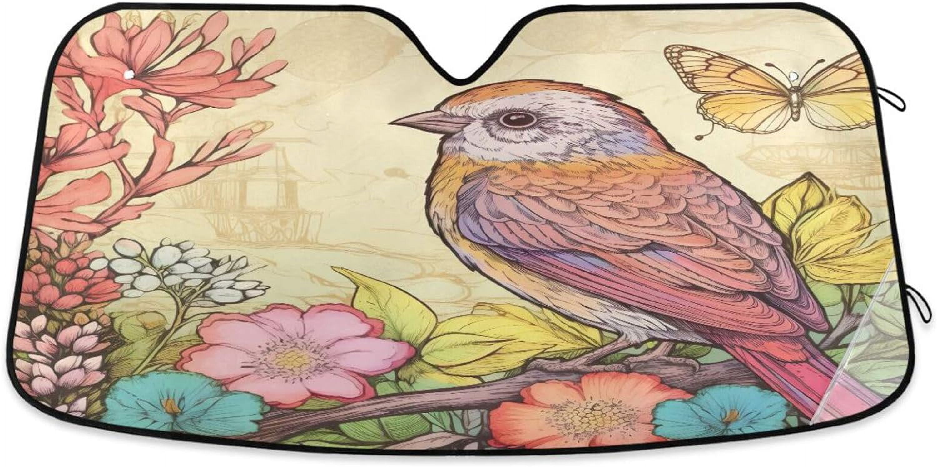 GZHJMY Bird Car Windshield Sun Shade Foldable Sun Shield Shade for ...