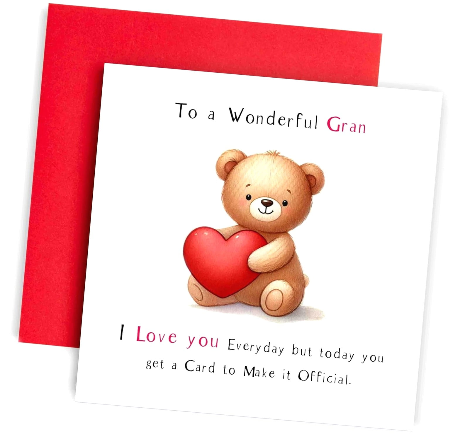 GZHJMY Birthday Card for Gran Mother' Day Card for Gran Heart Love you ...