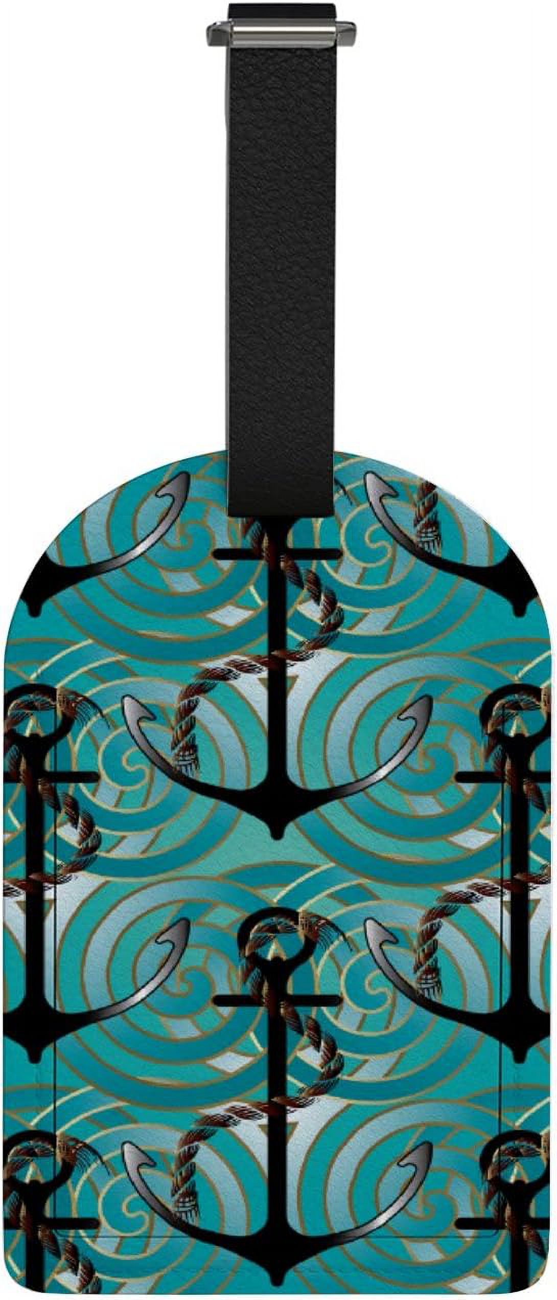 GZHJMY Black Anchor Seamless Luggage Tags 1 Piece, PU Leather Travel ID ...