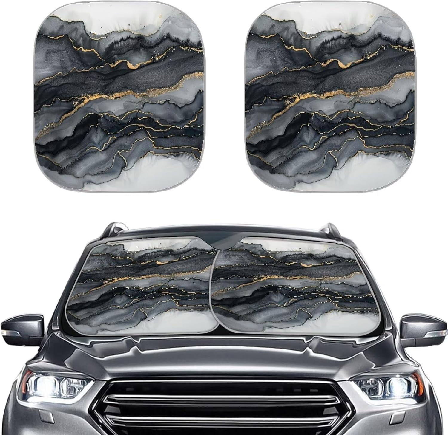 GZHJMY Black Car Sun Shade Windshield Sun Shade Car Windscreen Block UV ...
