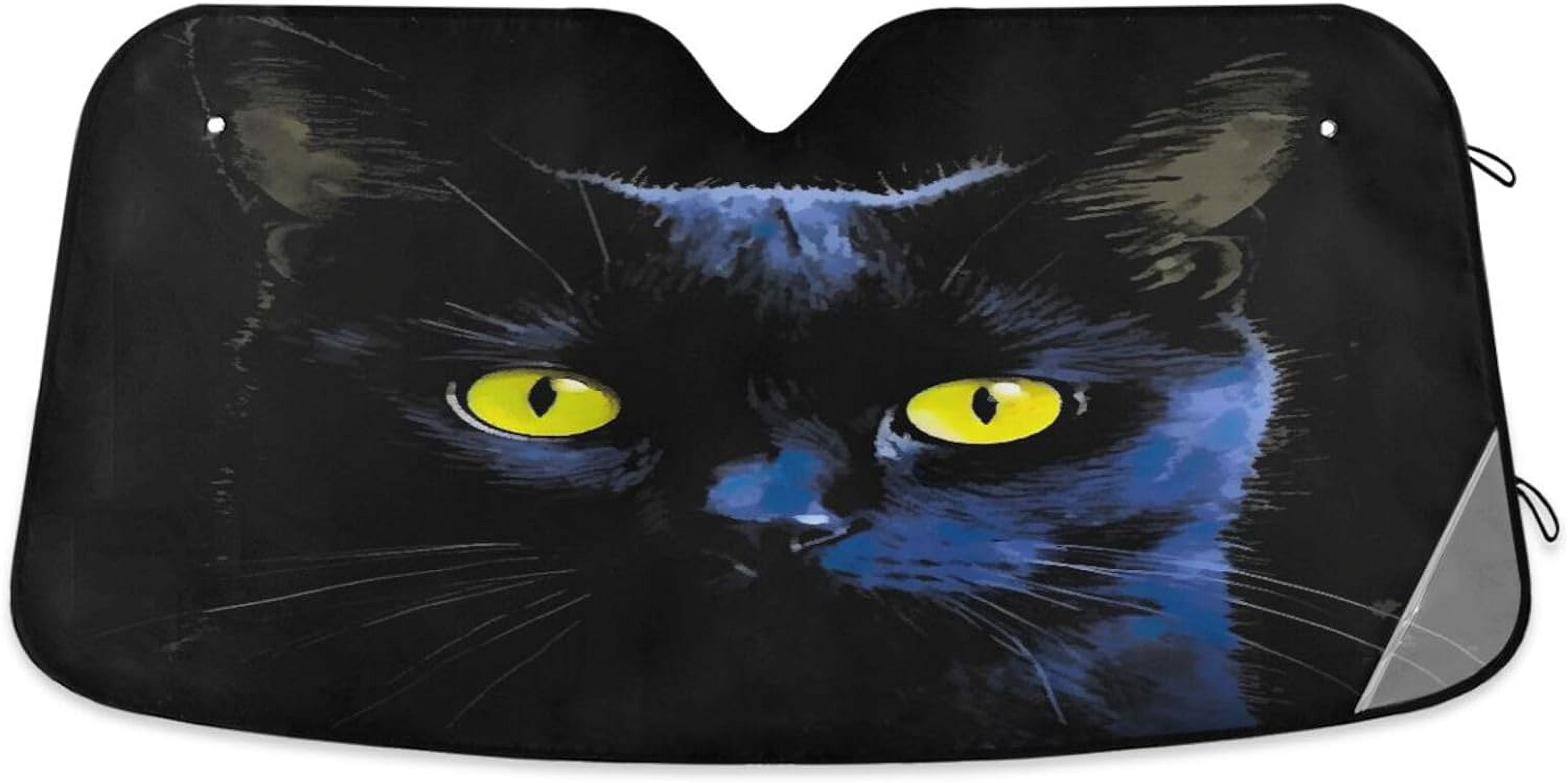 GZHJMY Black Cat Car Windshield Sun Shade Foldable Sun Shield Shade for ...