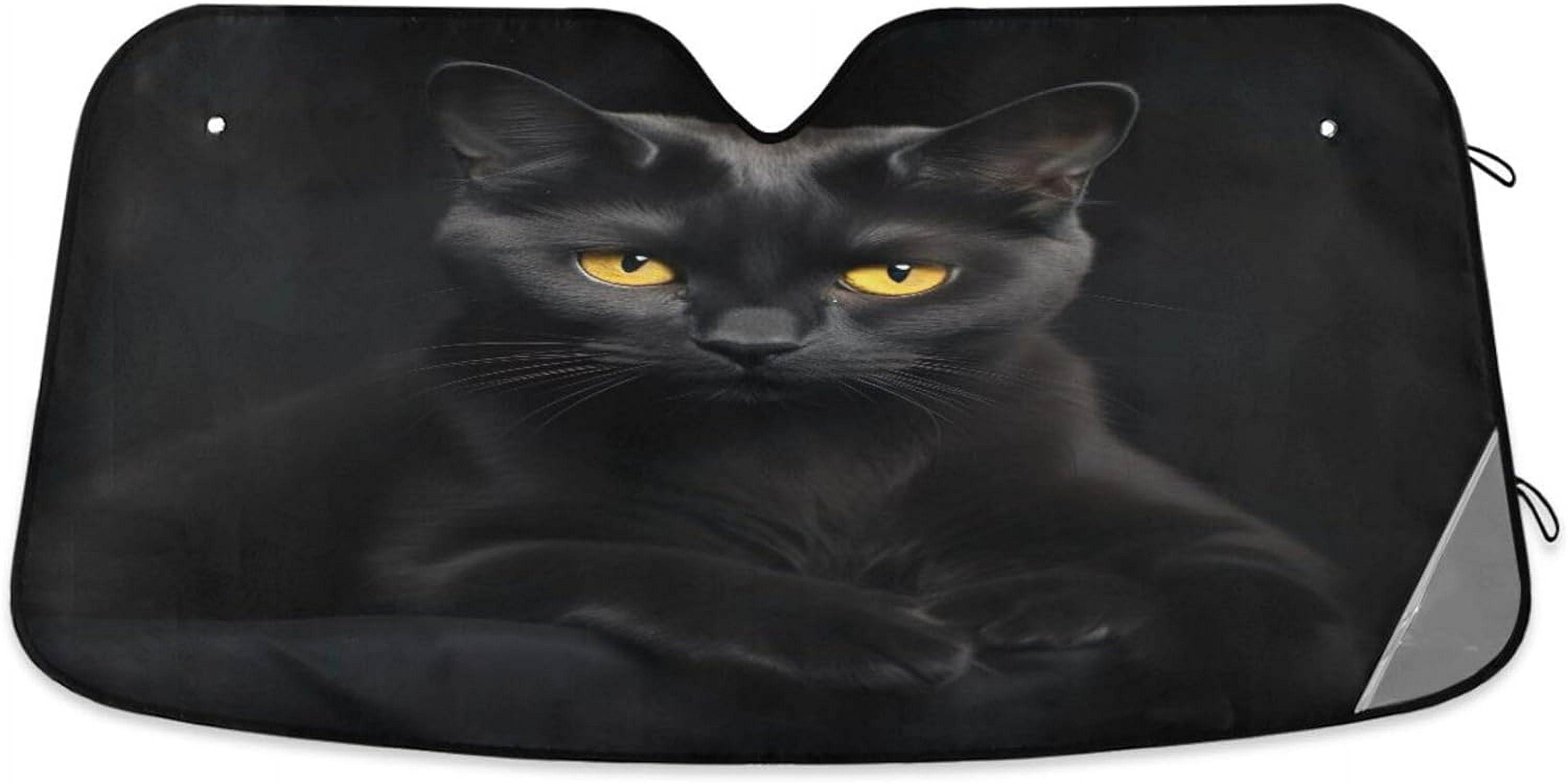 GZHJMY Black Cat Car Windshield Sun Shade Foldable Sun Shield Shade for ...