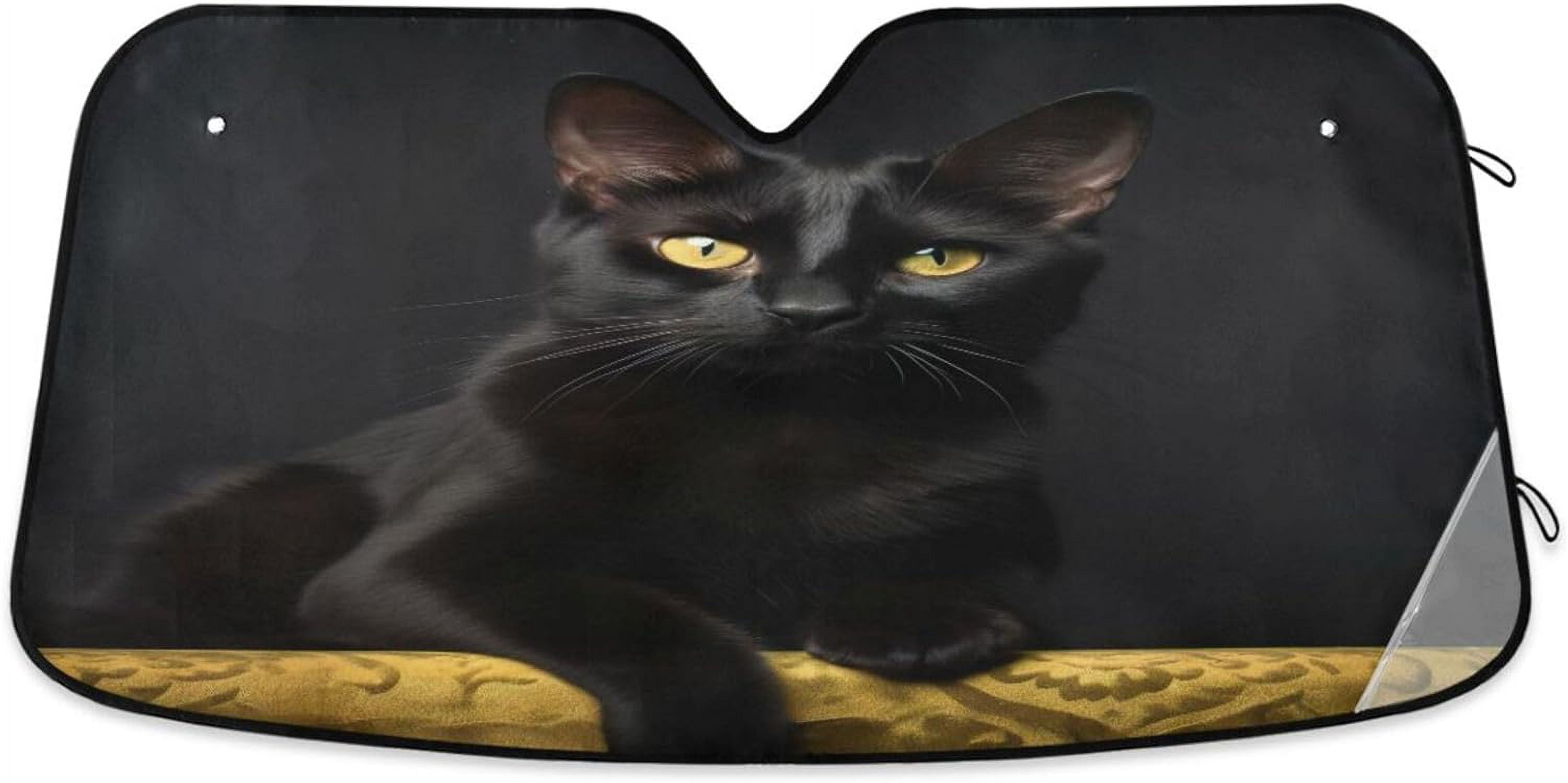 GZHJMY Black Cat Car Windshield Sun Shade Foldable Sun Shield Shade for ...