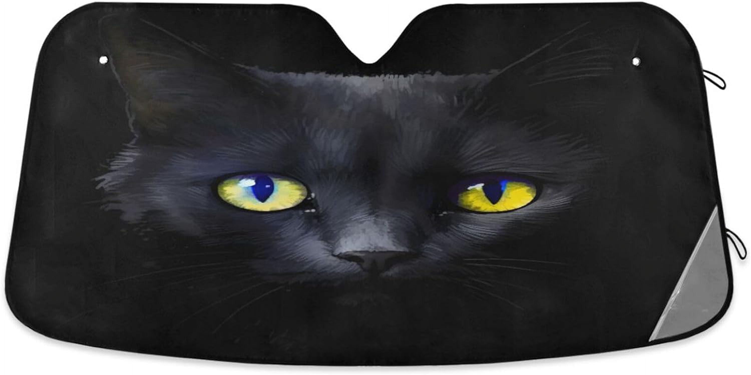 GZHJMY Black Cat Car Windshield Sun Shade Foldable Sun Shield Shade for ...