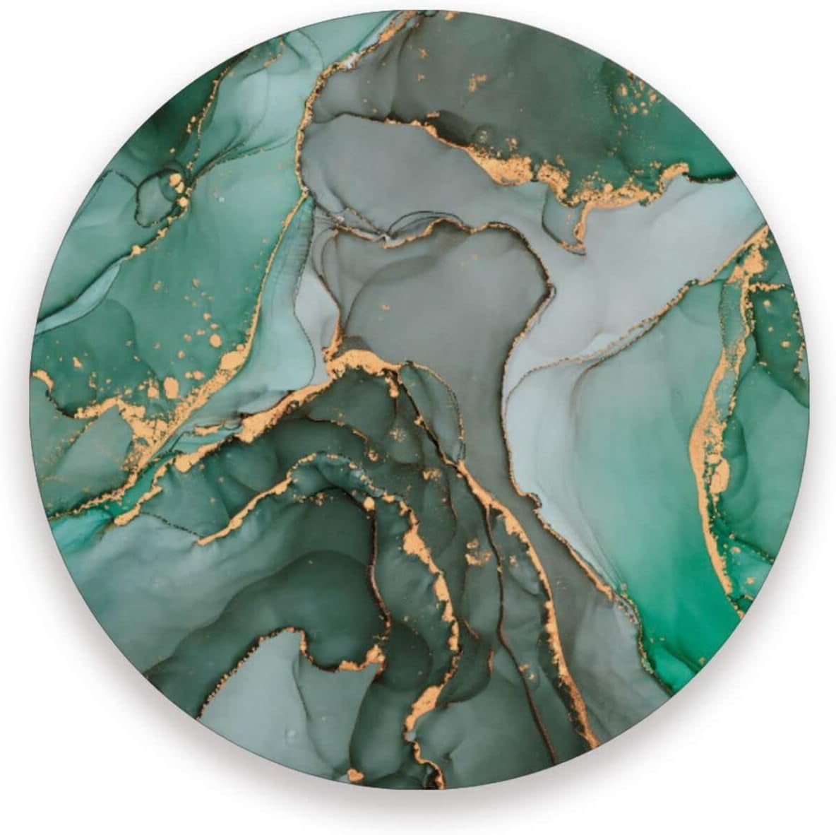 GZHJMY Black Green Marble Texture Coasters for Drinks Set of 2 ...