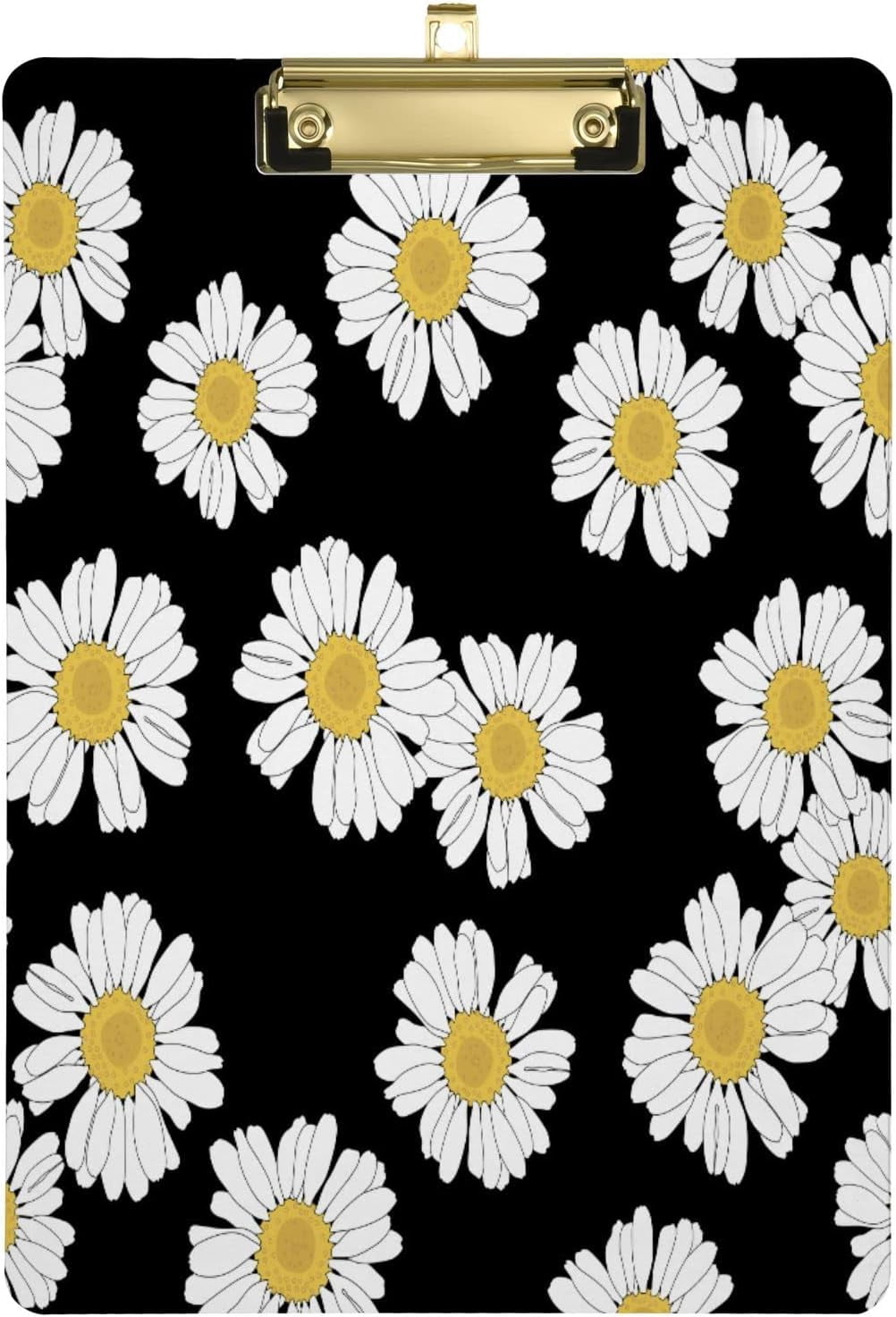 GZHJMY Black White Daisy Clipboard,Standard A4 Letter Size Hardboard ...