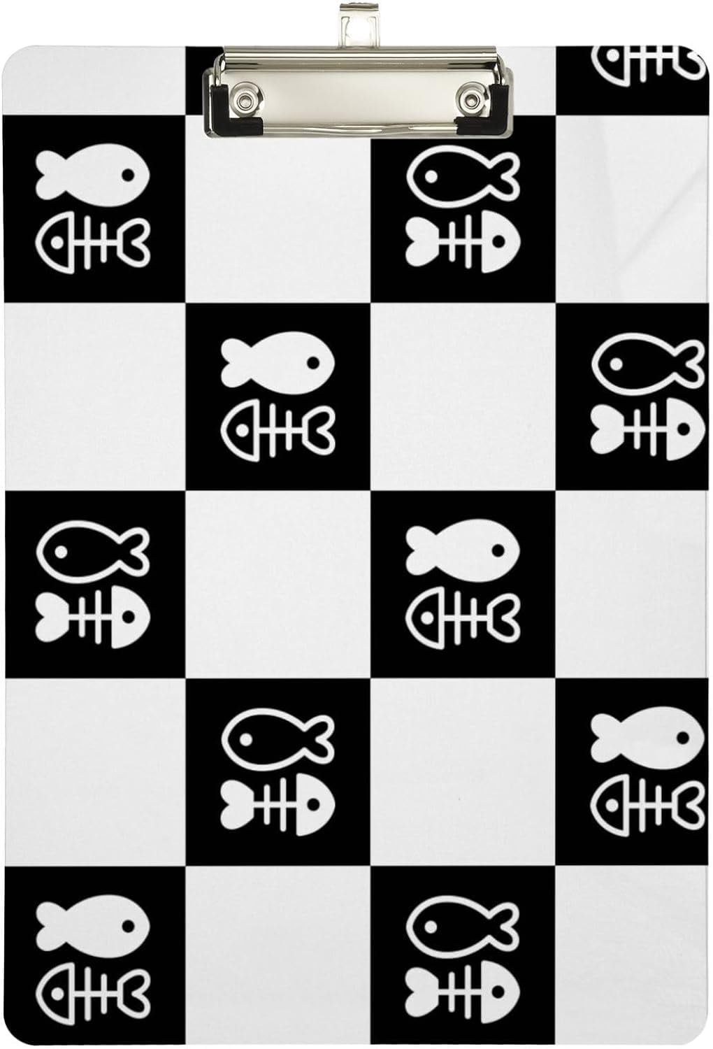 GZHJMY Black and White Plaid Fish Clipboard Classrooms Office Clipboard ...