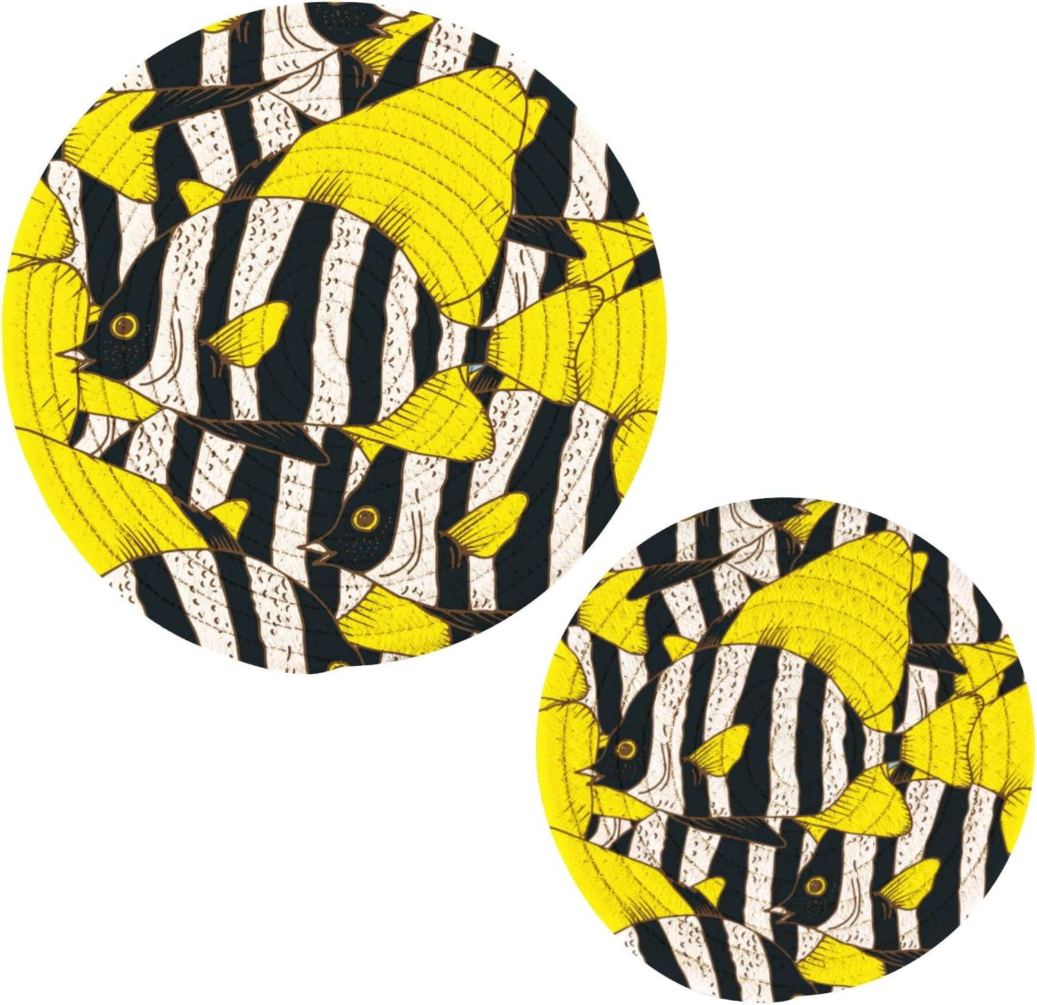 GZHJMY Black and White Zebra Fish Coral Fish with Yellow Fin Striped ...