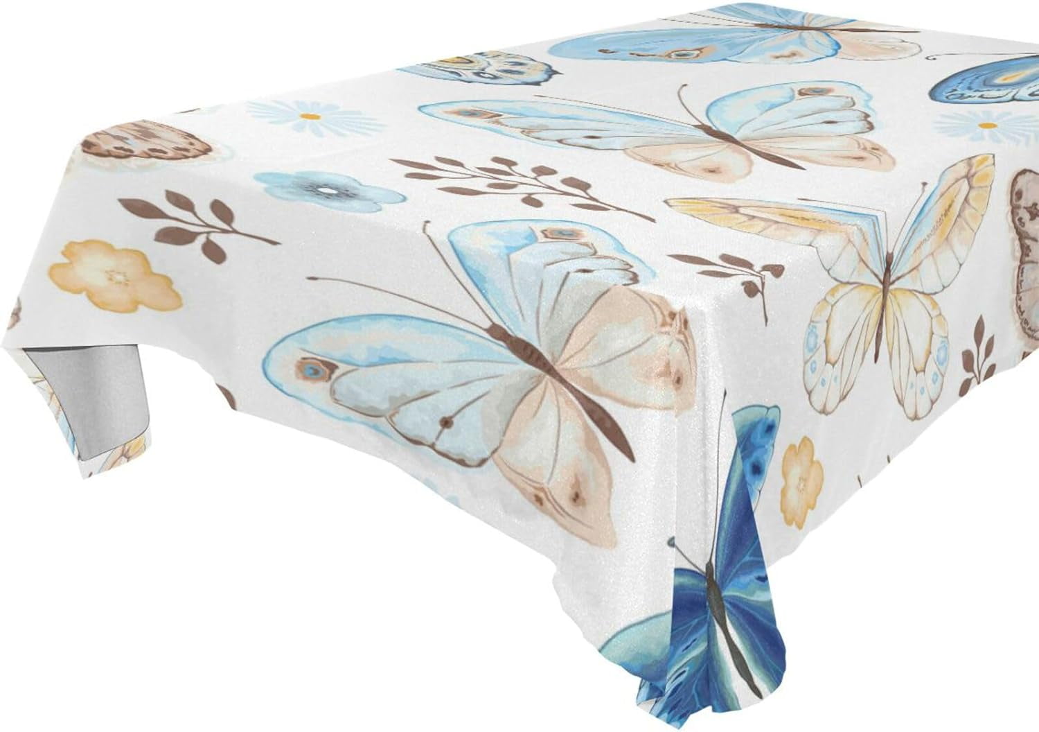 GZHJMY Blue Butterfly Tablecloth, Rectangle Waterproof Washable ...