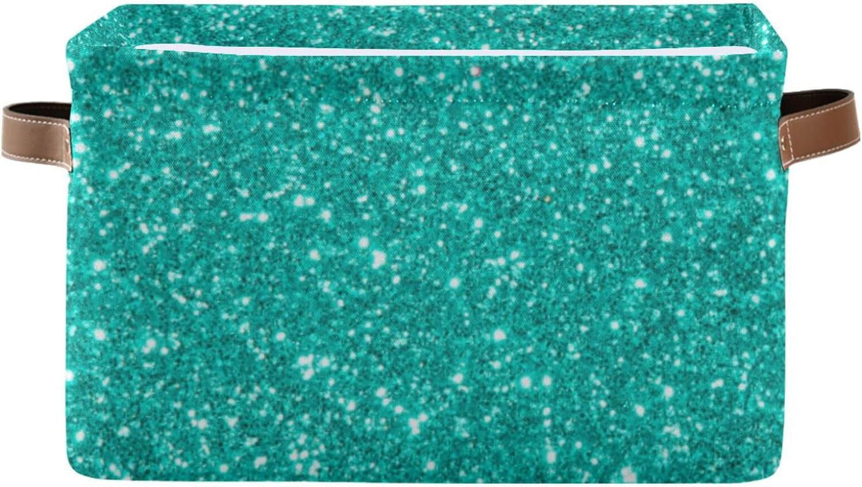 GZHJMY Blue Glitter Texture Storage Basket 1 Pack, Large Toys Clothes ...