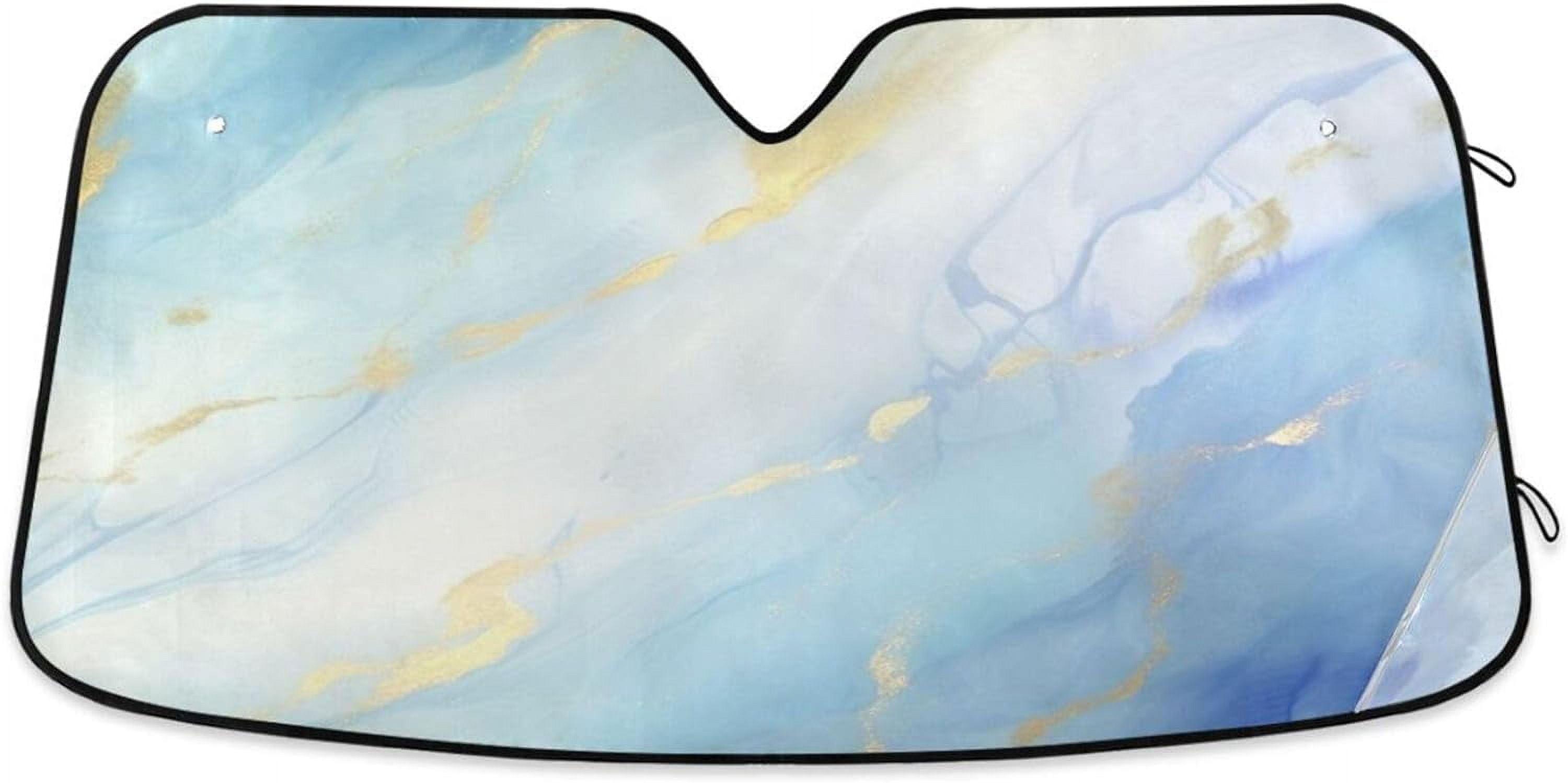 GZHJMY Blue Gold Marble Car Windshield Sun Shade Foldable Sun Shield ...