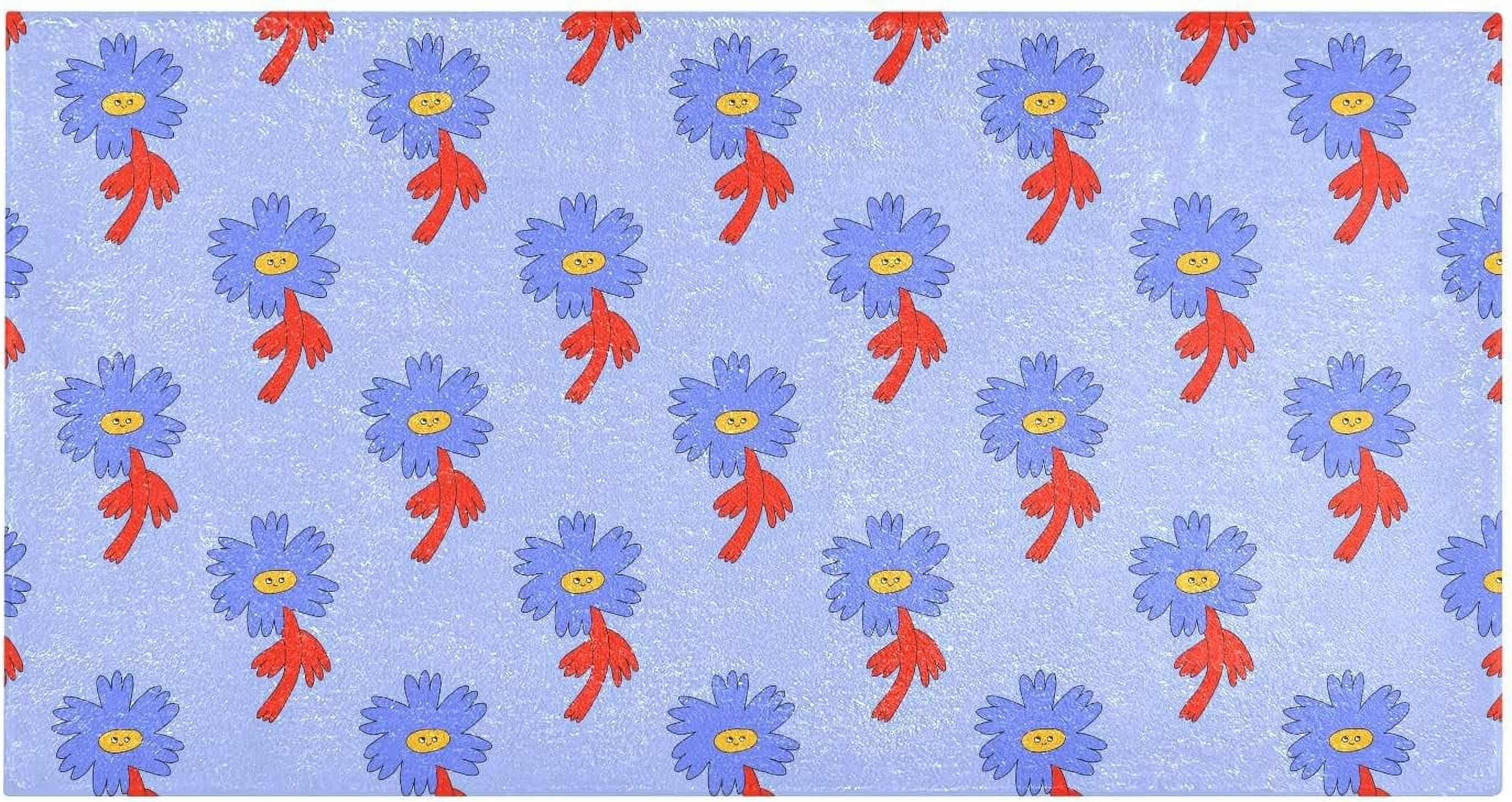 GZHJMY Blue Hippie Flowers Bathroom Rugs Floor Mats Non-Slip Soft ...
