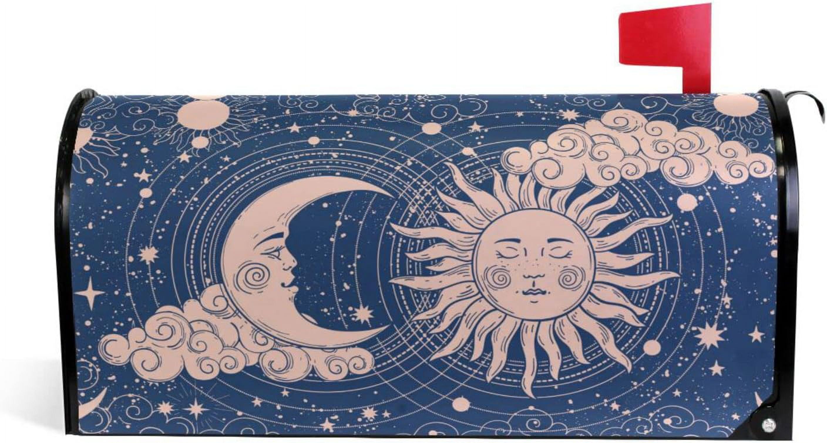 GZHJMY Blue Magic Universe Moon Sun Magnetic Mailbox Cover Large Size ...