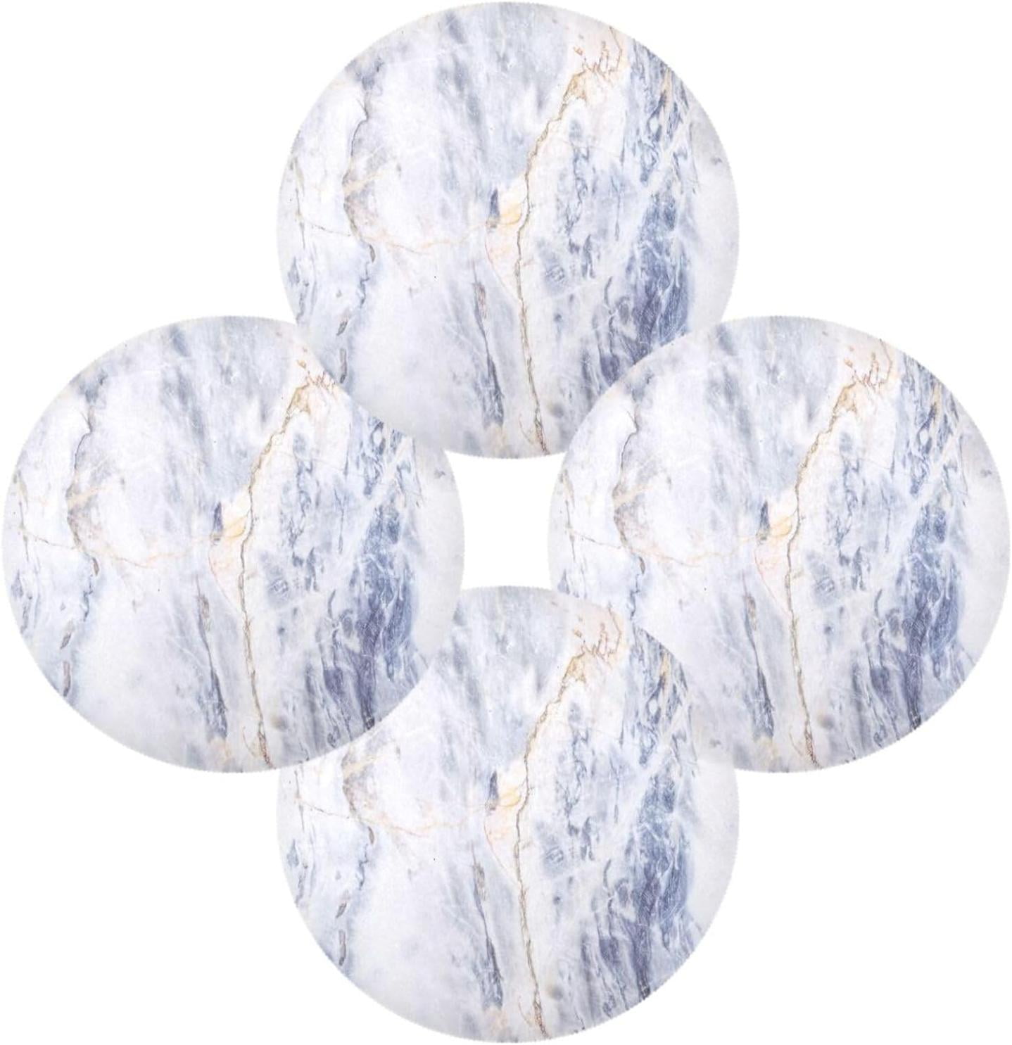 GZHJMY Blue Purple Marble Round Placemats, 4 Pack Table Mats for ...