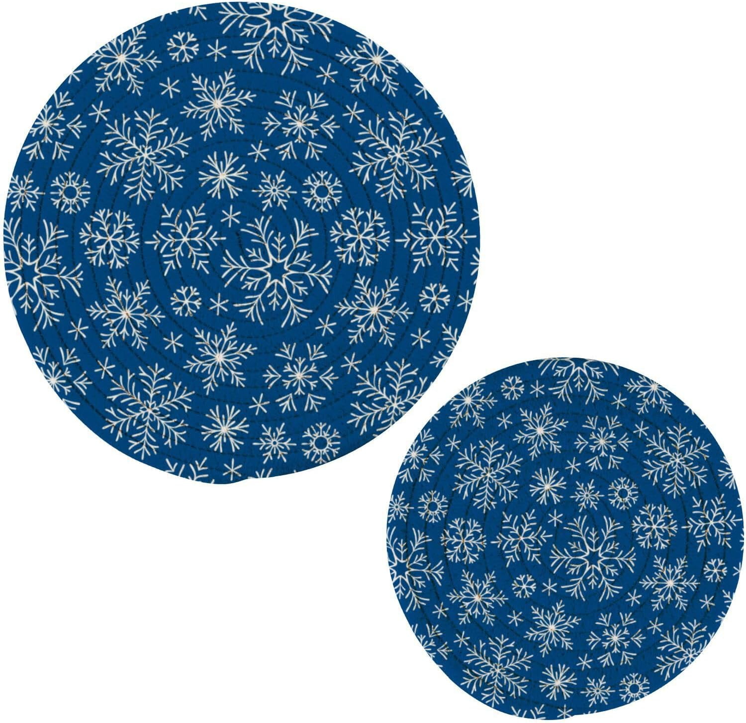 GZHJMY Blue Snowflake Pot Holder Trivets Set of 2, Heat Resistant ...