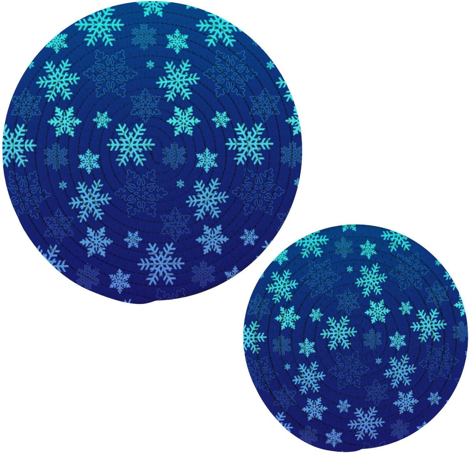 GZHJMY Blue Snowflake Pot Holder Trivets Set of 2, Heat Resistant ...