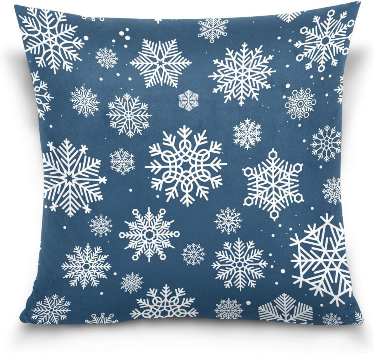 GZHJMY Blue Snowflakes Throw Pillow Cover 16 x 16 Inch, Soft Square ...