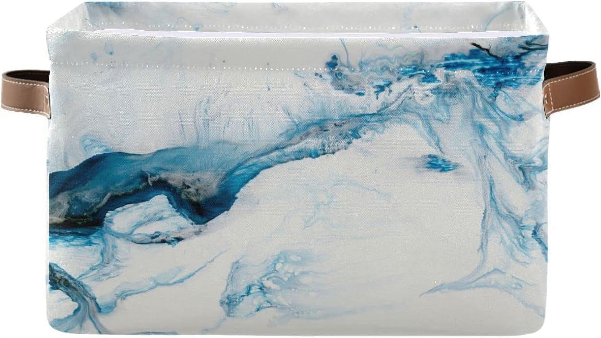 GZHJMY Blue White Marble Art Painting Square Storage Basket Storage ...