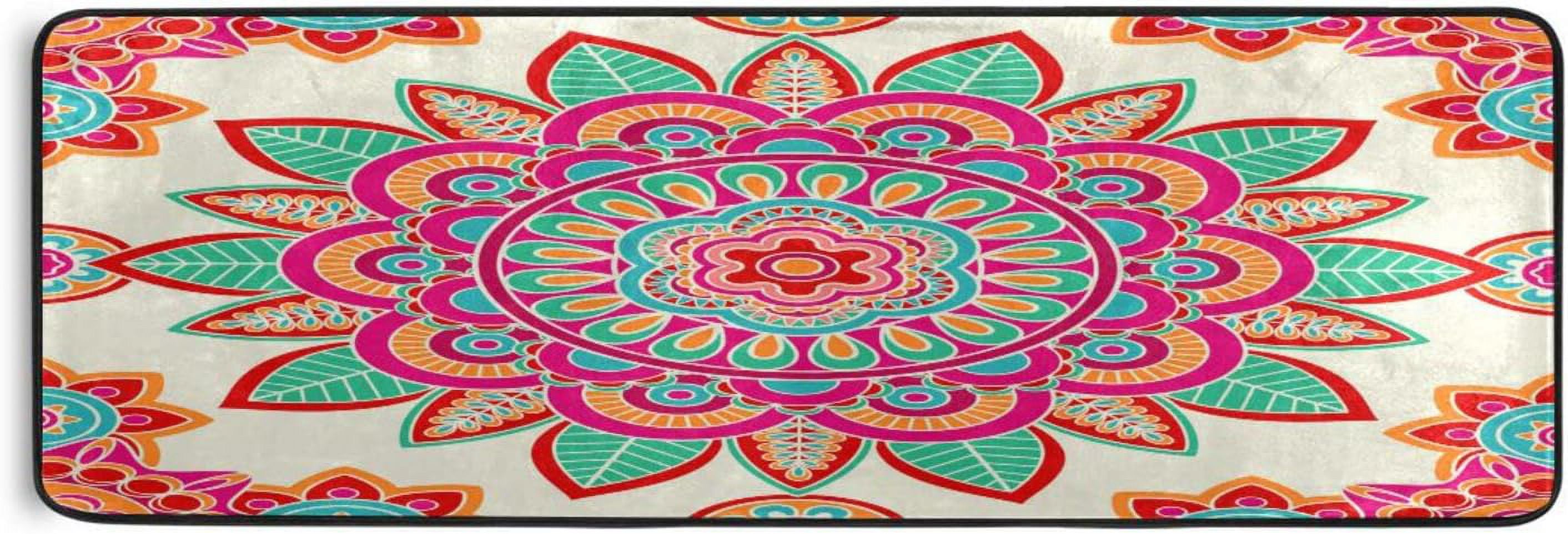 GZHJMY Boho Mandala Area Rug - 2' x 6' Washable Runner Rugs with Rubber ...