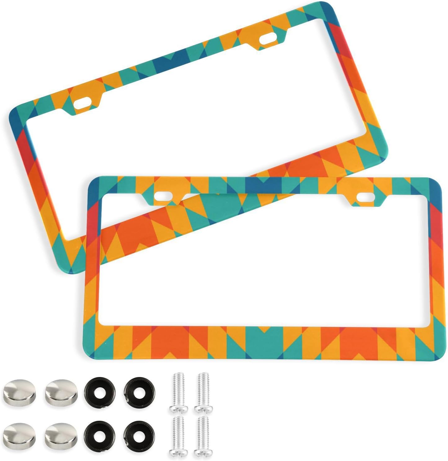 GZHJMY Boho Mosaic Colorful Bohemian License Plate Frames for Women Men ...