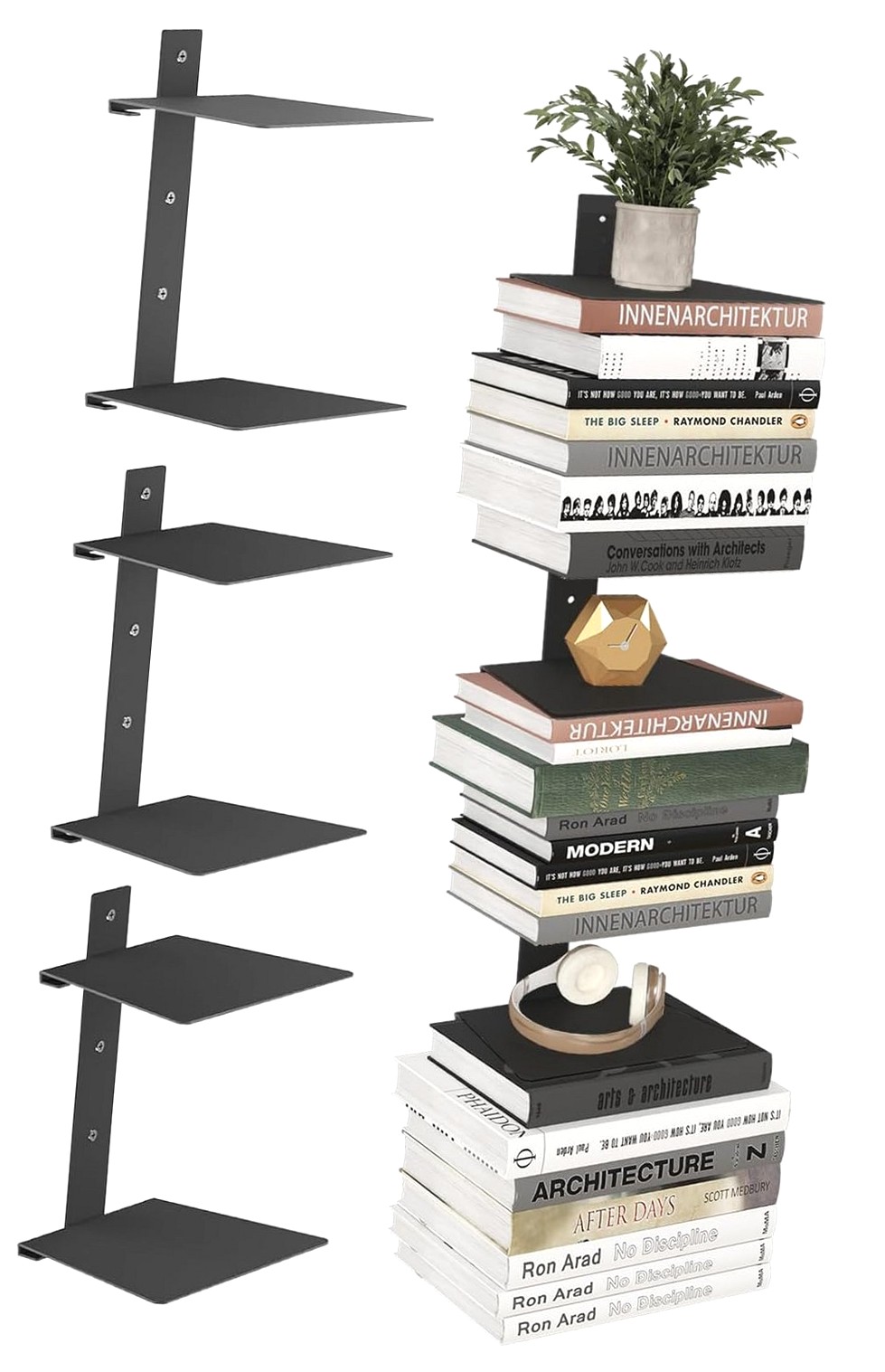 GZHJMY Book Shelves for Wall, 6 Tier Bookshelves Metal Loads 90LBS ...