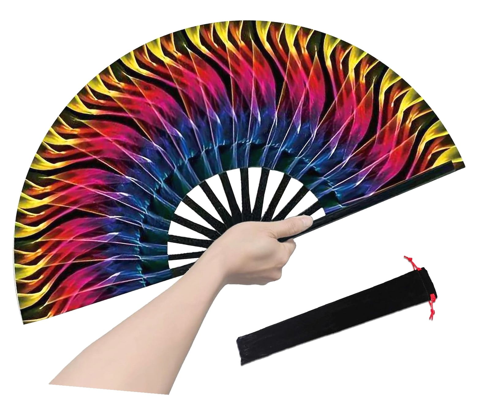 GZHJMY Boots The Ground Fan, Large Folding Hand Fan for Dancing and ...